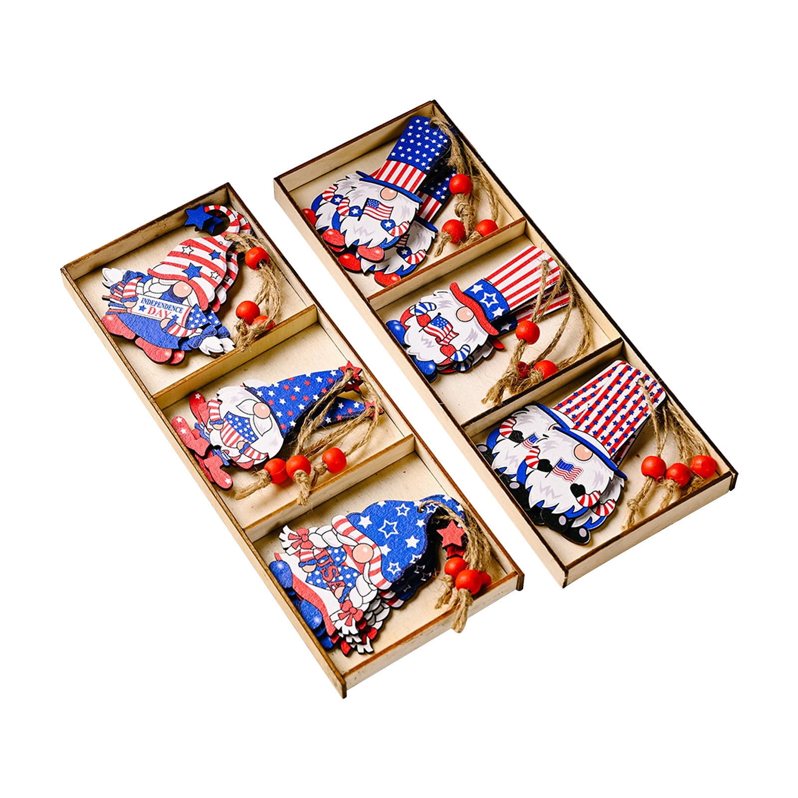 Utoimkio 9 Pcs Patriotic Decorations 4th of July Wooden Hanging ...
