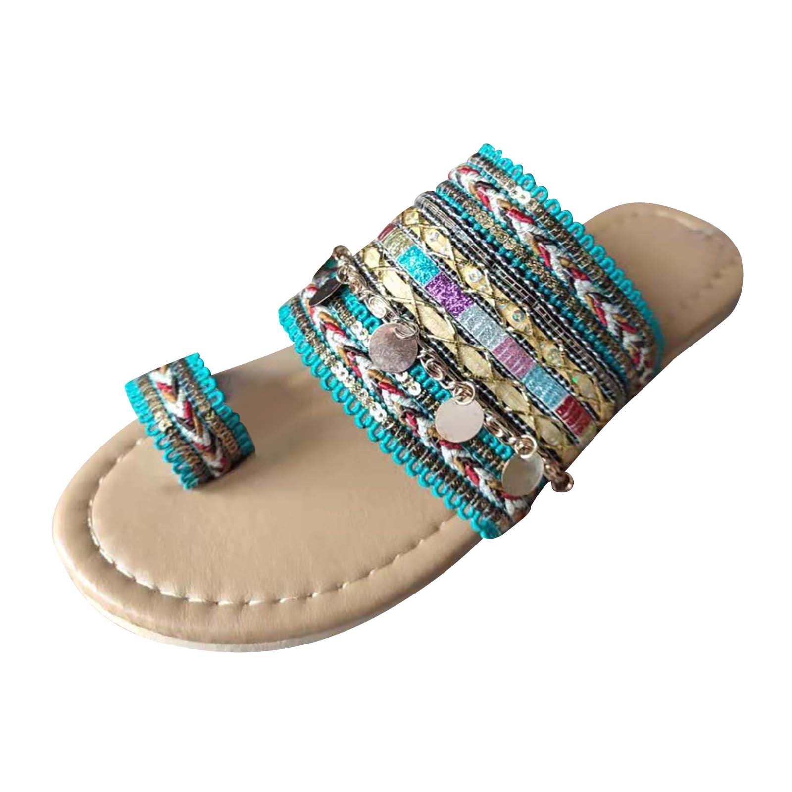 Utoimkio Ankle Straps Sandals for Women Women Artisanal Sandals Flip ...