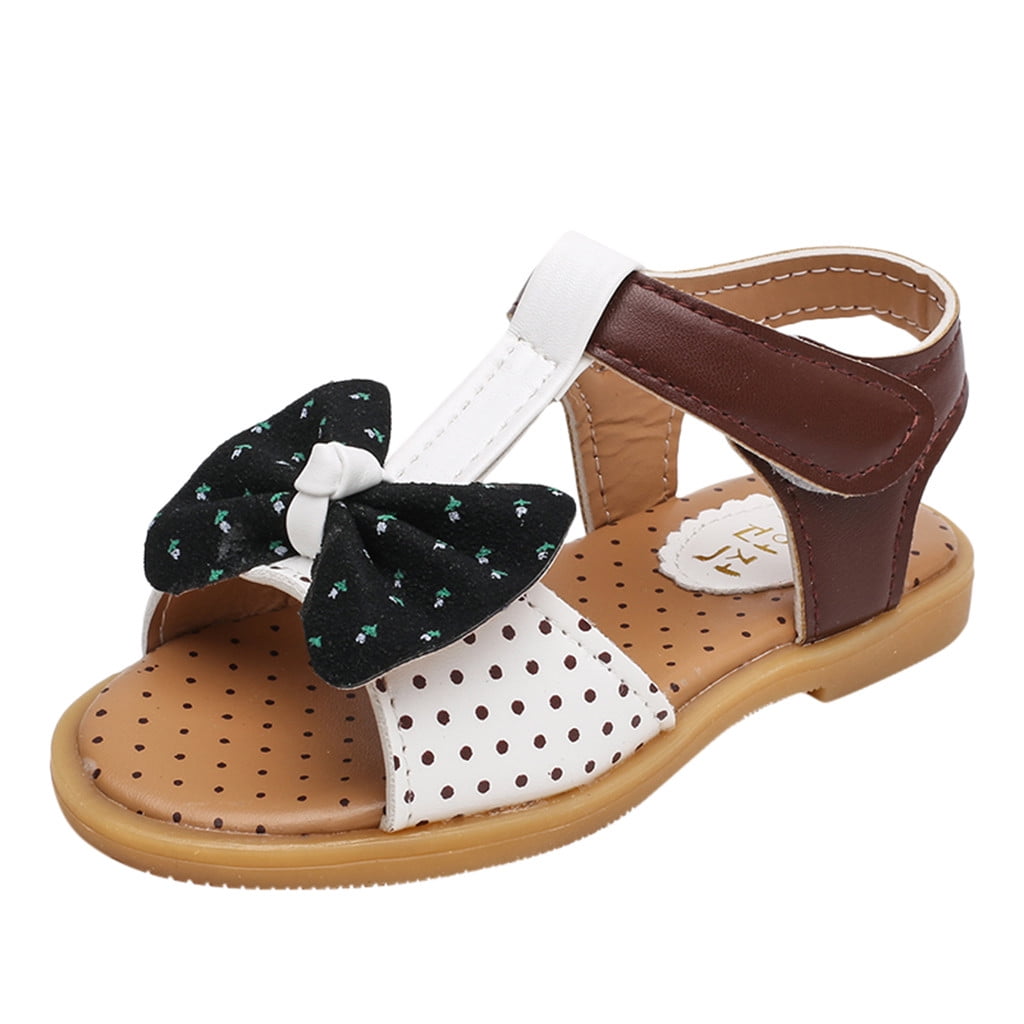 Utoimkio Baby Girls Summer Sandals Non-Slip Bowknot Infant Floral Princess Flat Shoes Toddler ...