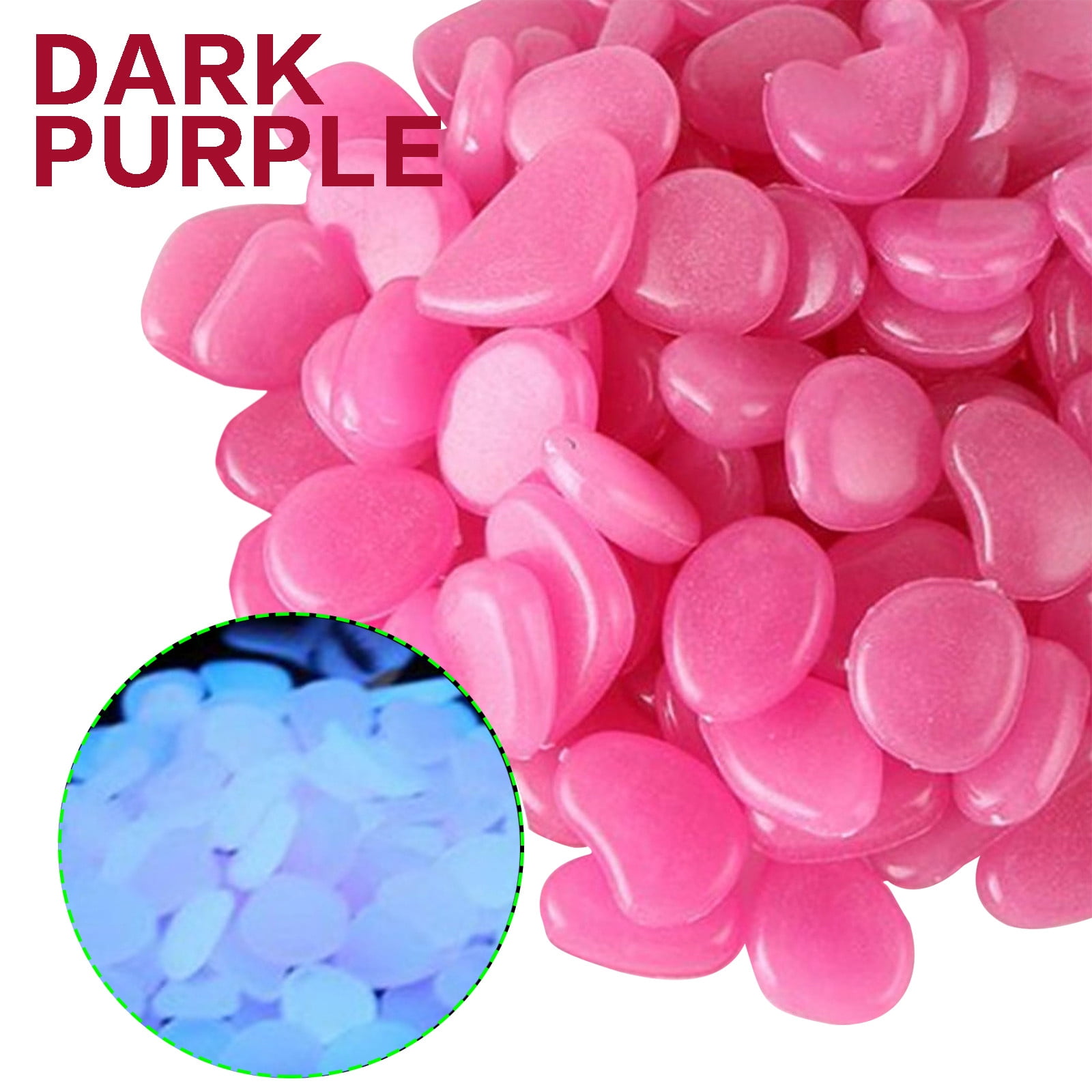 Utoimkio Clearance 100 Pcs Glow in the Dark Stones Natural Glow Rocks ...