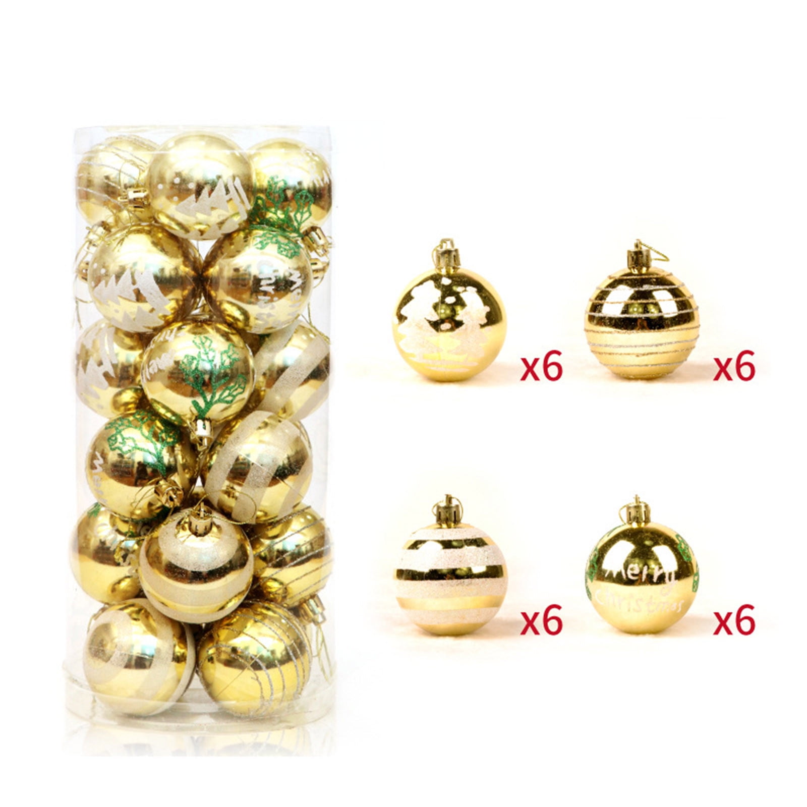 Utoimkio 24 Pcs Shatterproof Balls Decorations Christmas Balls ...