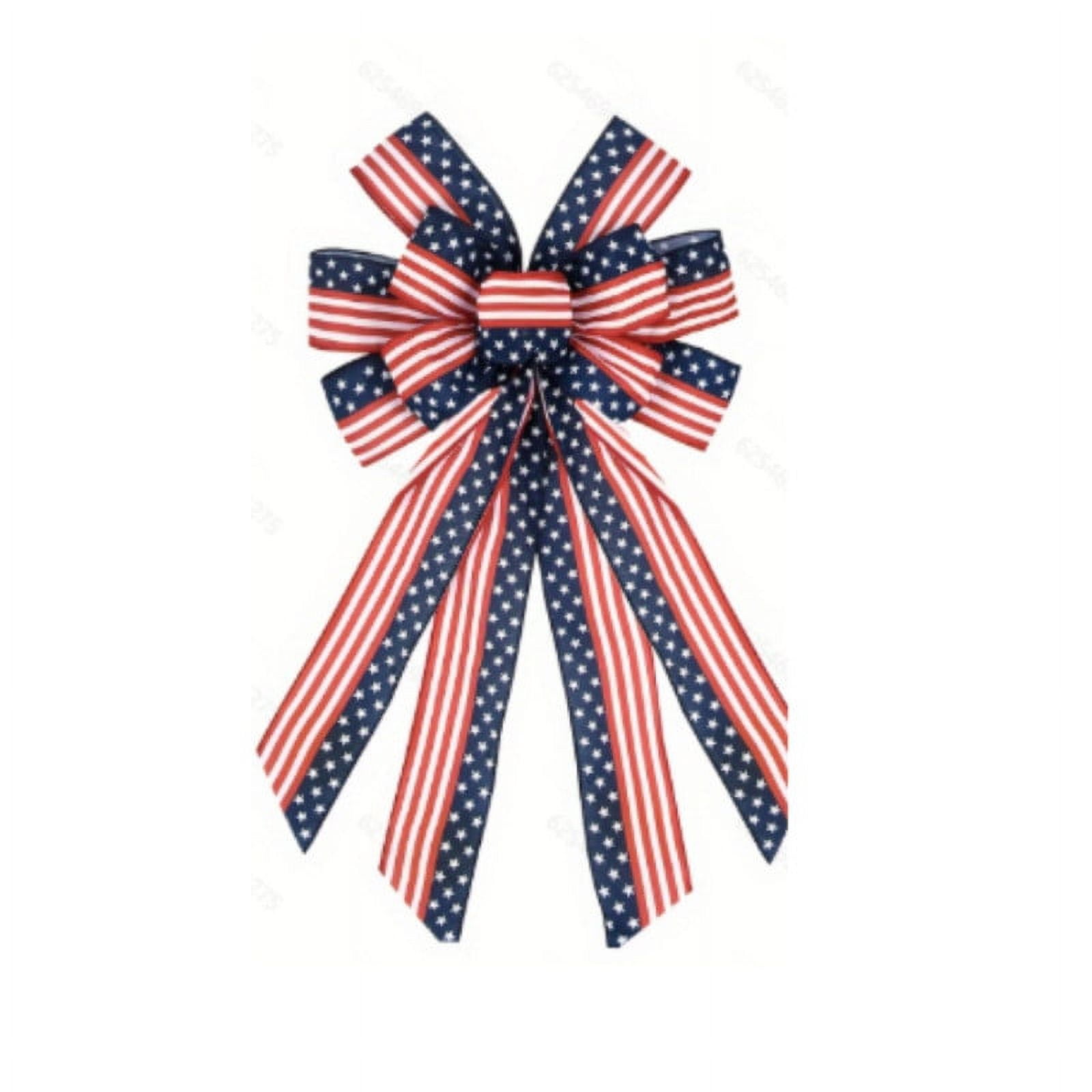 Utoimkio 4th of July Patriotic Bow Memorial Day Red White and Blue Star ...