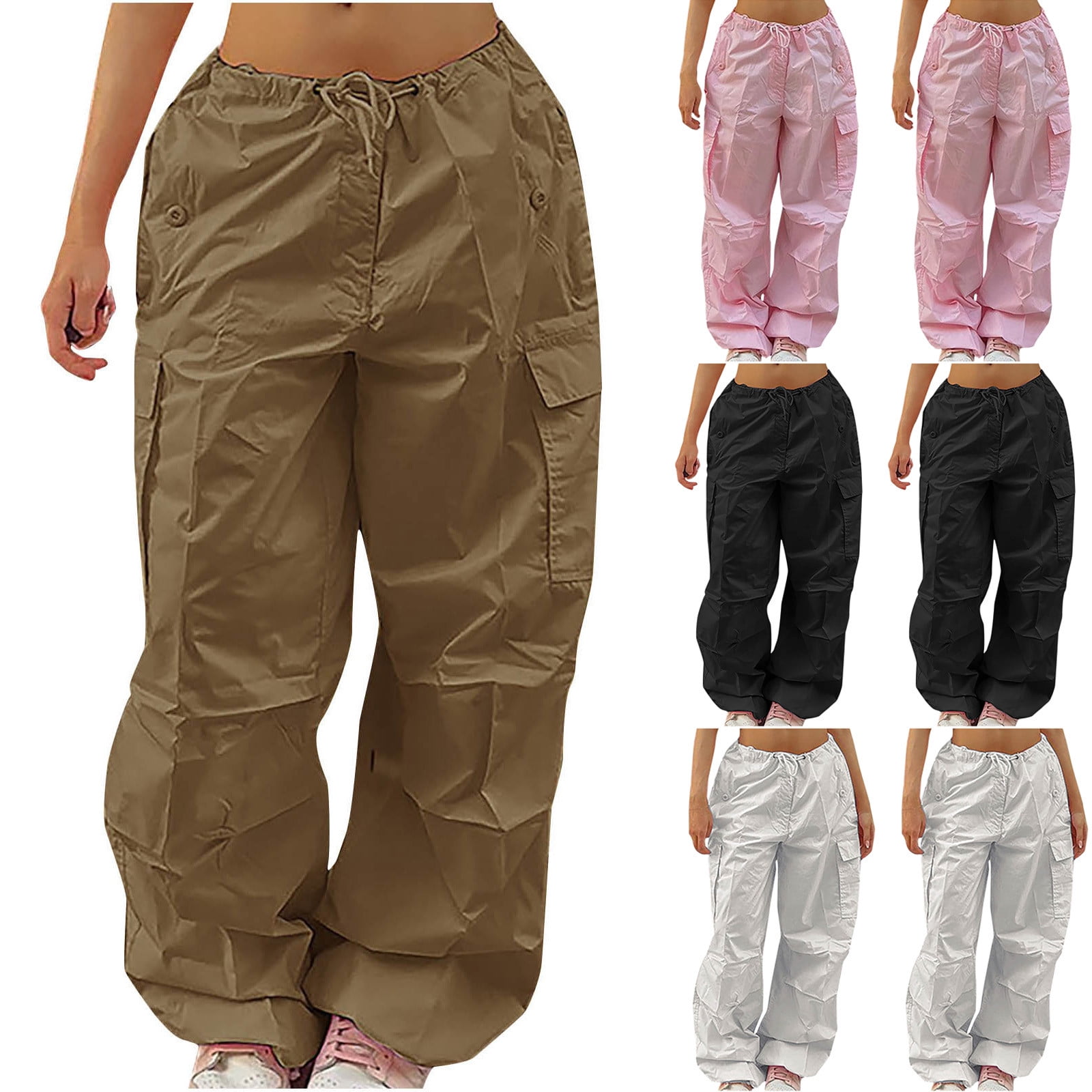 Utoimkio Clearance Baggy Cargo Pants for Women High Waisted Straight ...