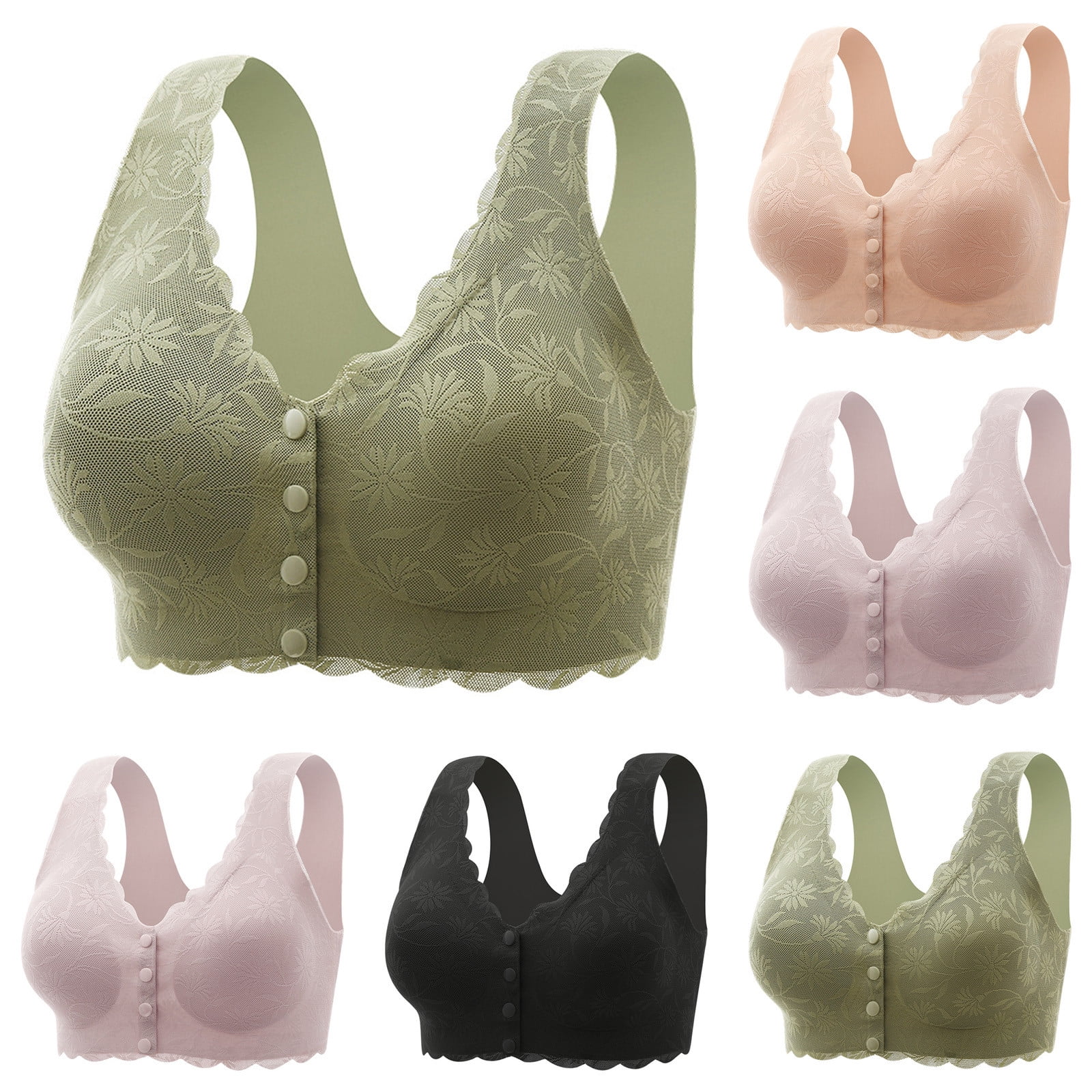 Utoimkio Clearance Front Closure Wireless Bras for Women Plus Size ...
