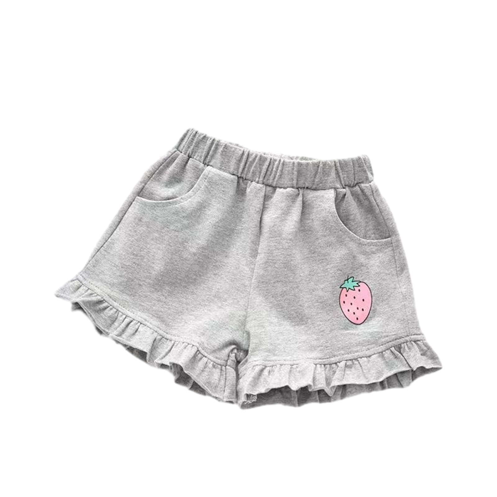 Utoimkio Girls Active Elastic Waist Shorts Athletic Gym Cotton Comfort ...