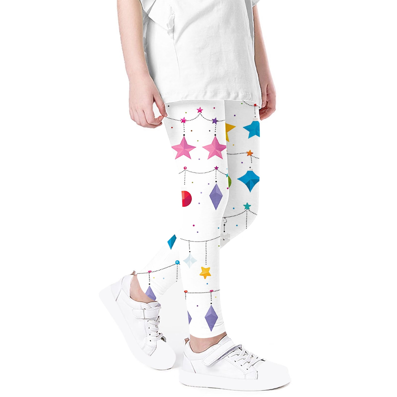 Utoimkio Girls Christmas Snowflake Elk Printed Stretch Leggings Soft ...