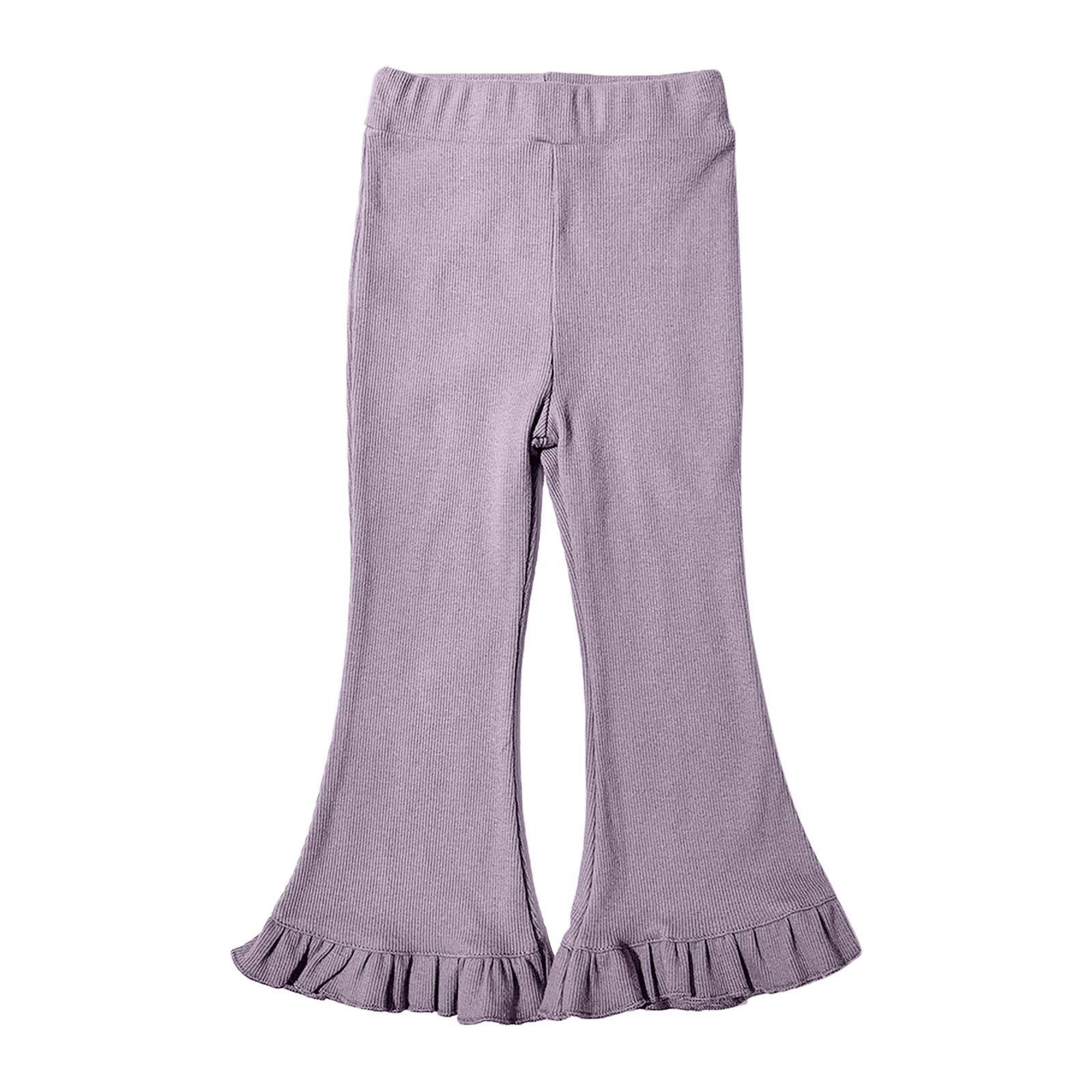 Utoimkio Girls Elastic High Waisted Flare Leg Pants Stretch Casual Wide ...