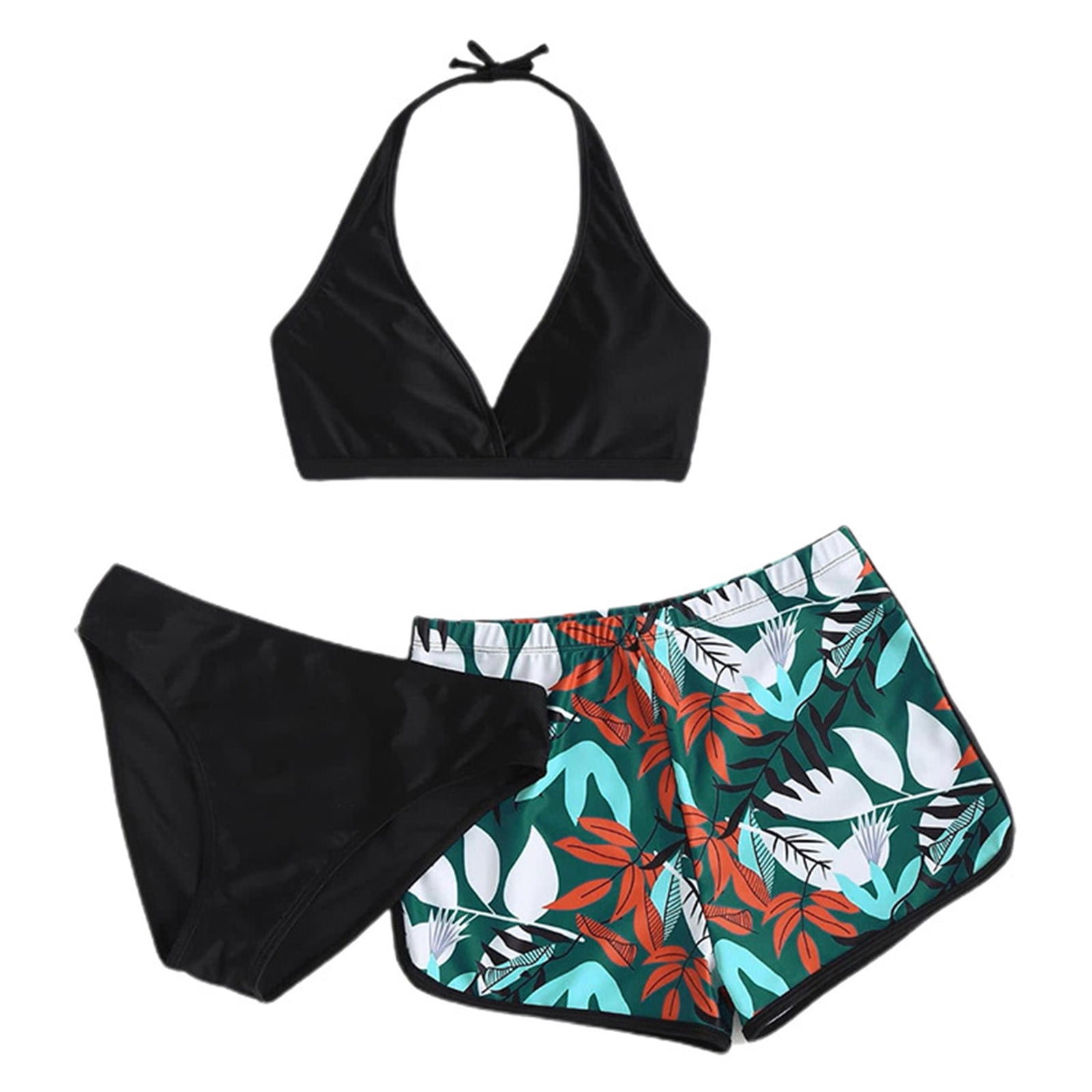 Utoimkio Clearance Girls High Waisted Bikini Sets V Neck Halter Two ...