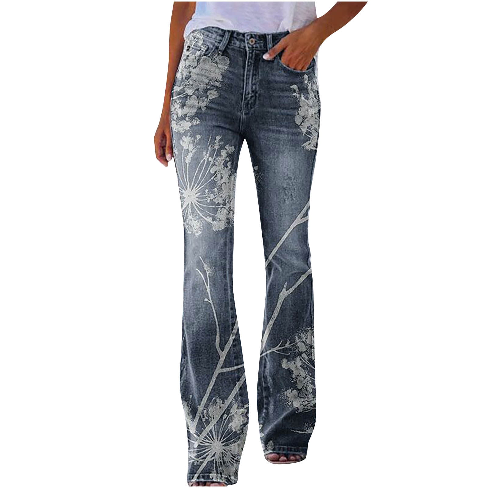 Utoimkio High Waisted Bell Bottom Jeans for Women Flare Stretch Wide ...