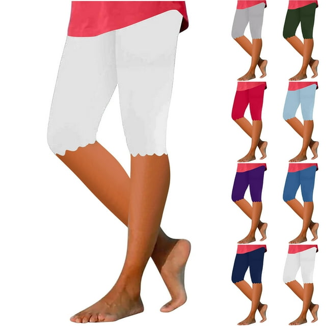 Utoimkio Clearance High Waisted Yoga Capri Leggings for Women Summer ...