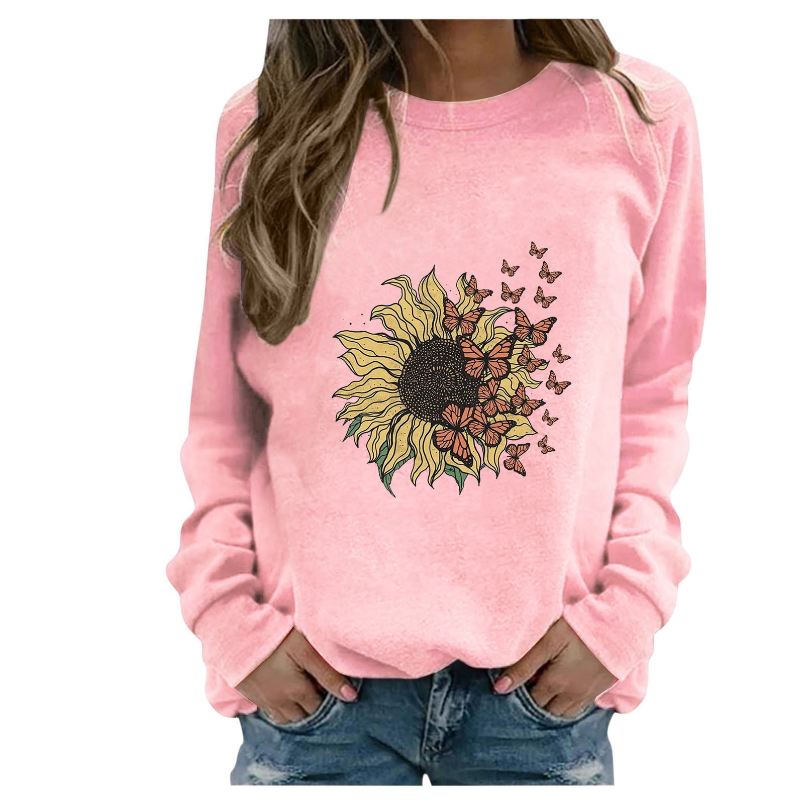 Utoimkio Clearance Long Sleeve Fall Tops for Women Oversized 2024 ...