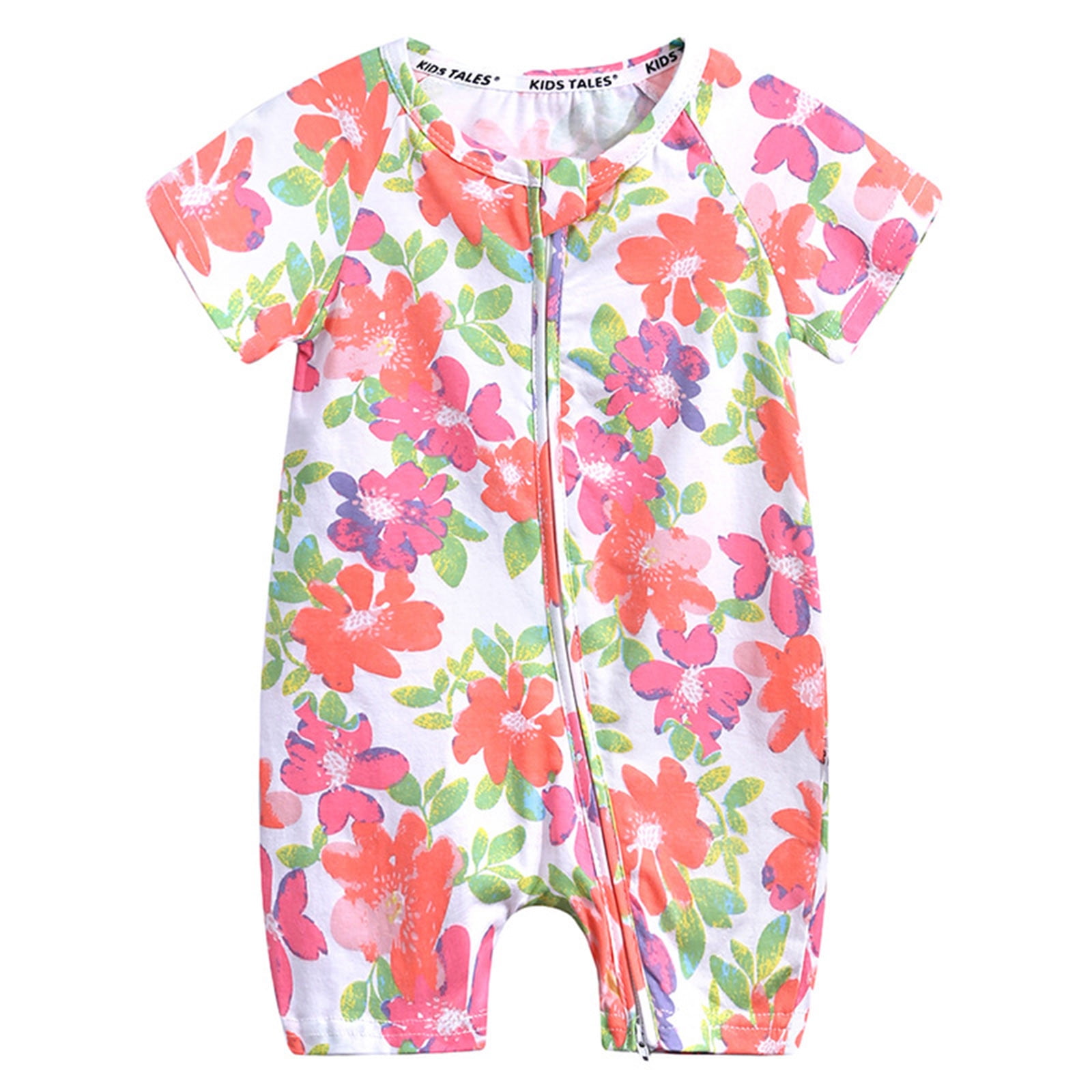Utoimkio Toddler Baby Boy Girl Zipper Rompers Cotton Linen Short Sleeve ...
