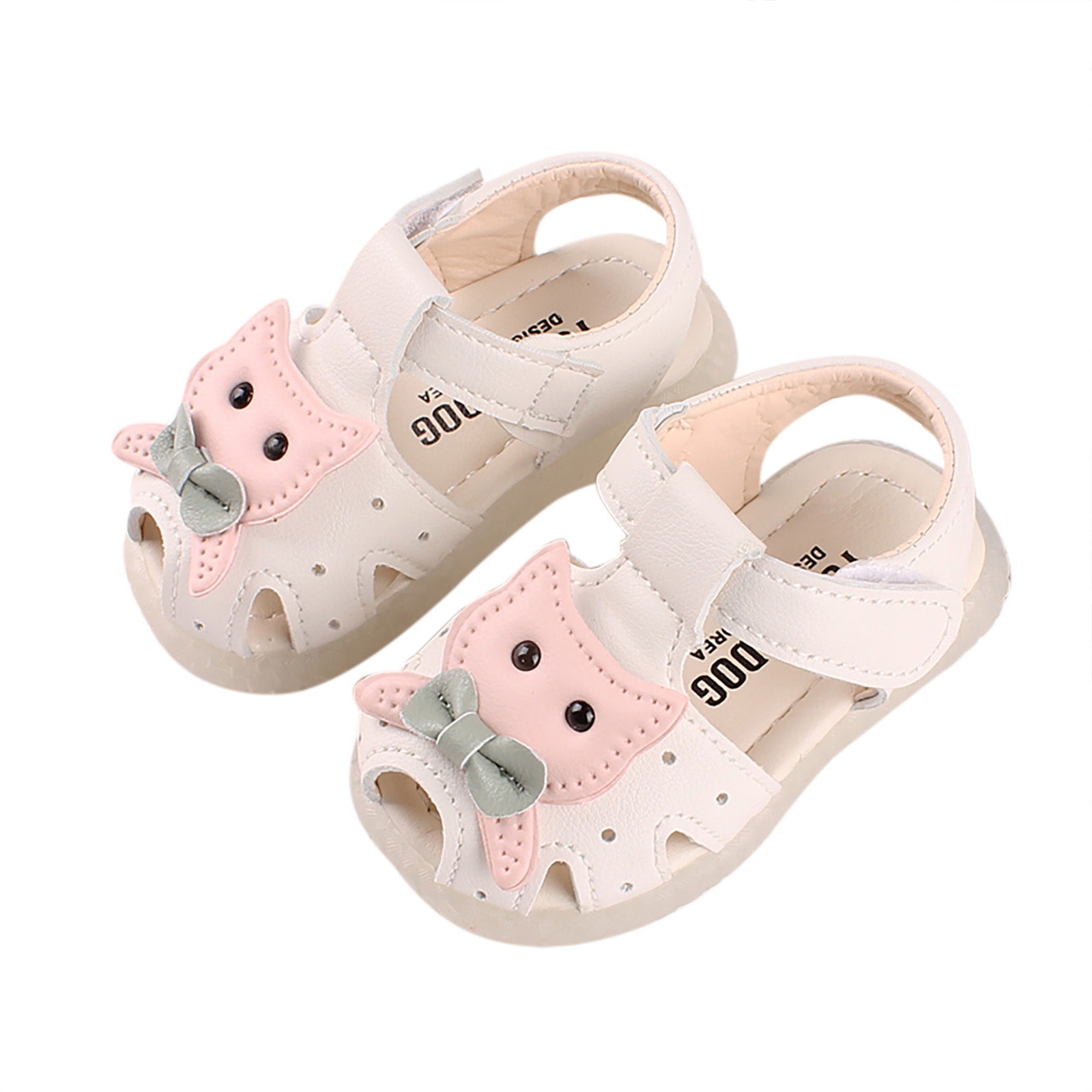 Utoimkio Clearance Toddler Girls Sandals Size 7 Toddler Baby Girls Cartoon Cat Bow Cute Hollow ...