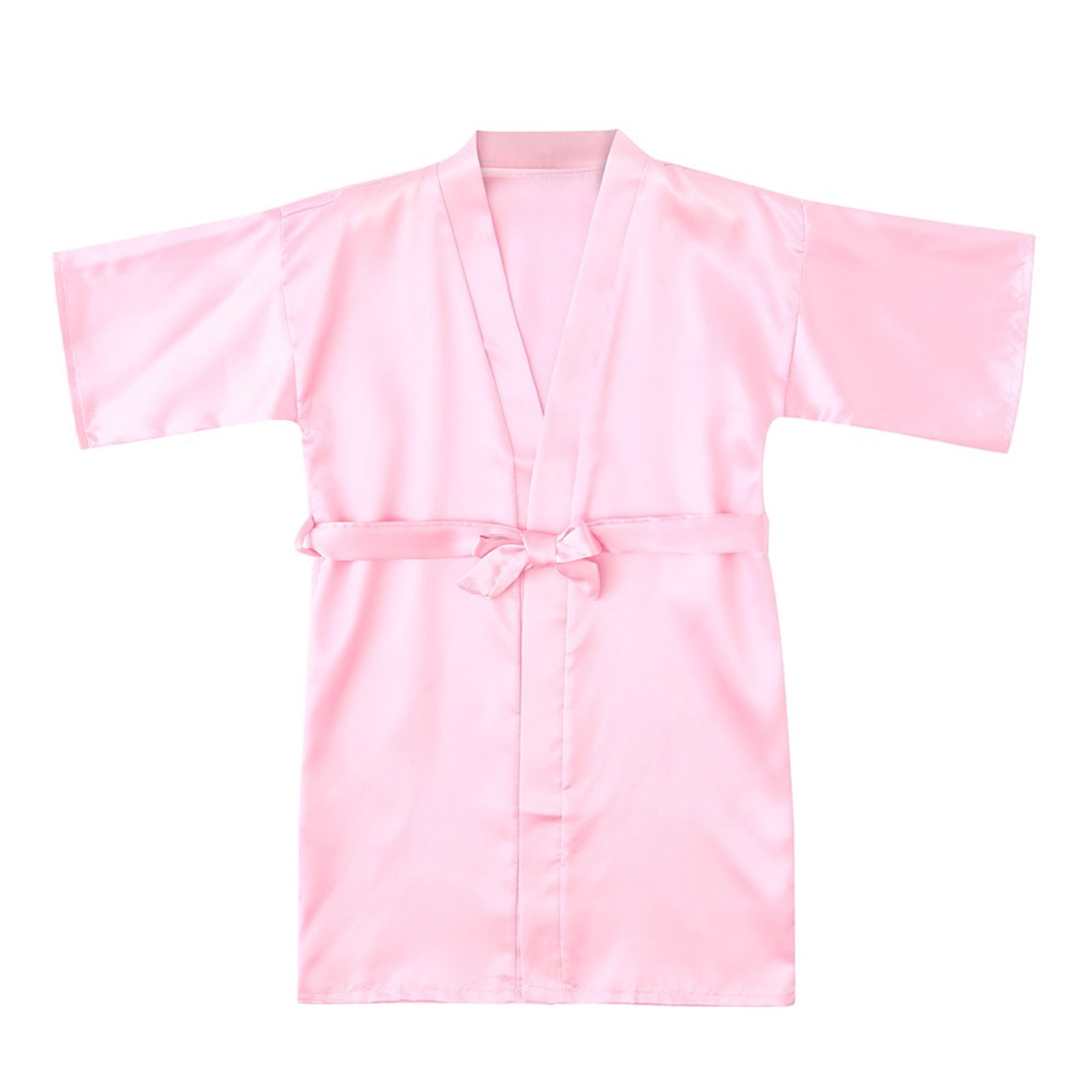Utoimkio Toddler Girls Satin Kimono Robe Solid Girl Bath Robes Spa ...