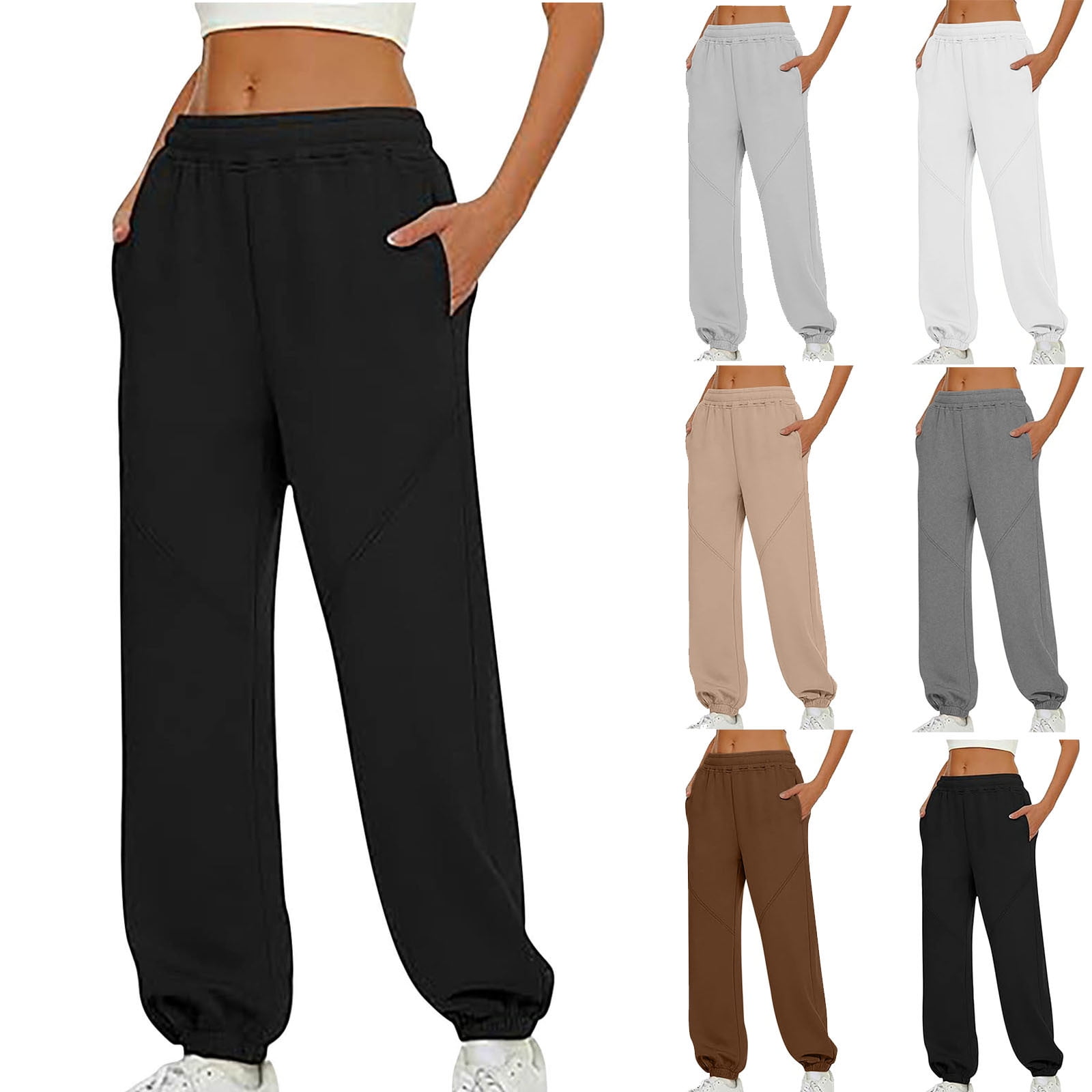 Utoimkio Clearance Women's Casual Loose Sweatpants Elastic Waisted ...