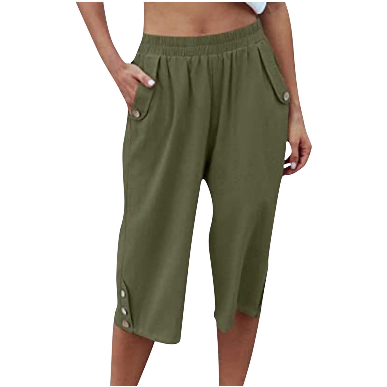 Utoimkio Clearance Women's Straight Leg Cropped Sweatpants Capri Pants ...