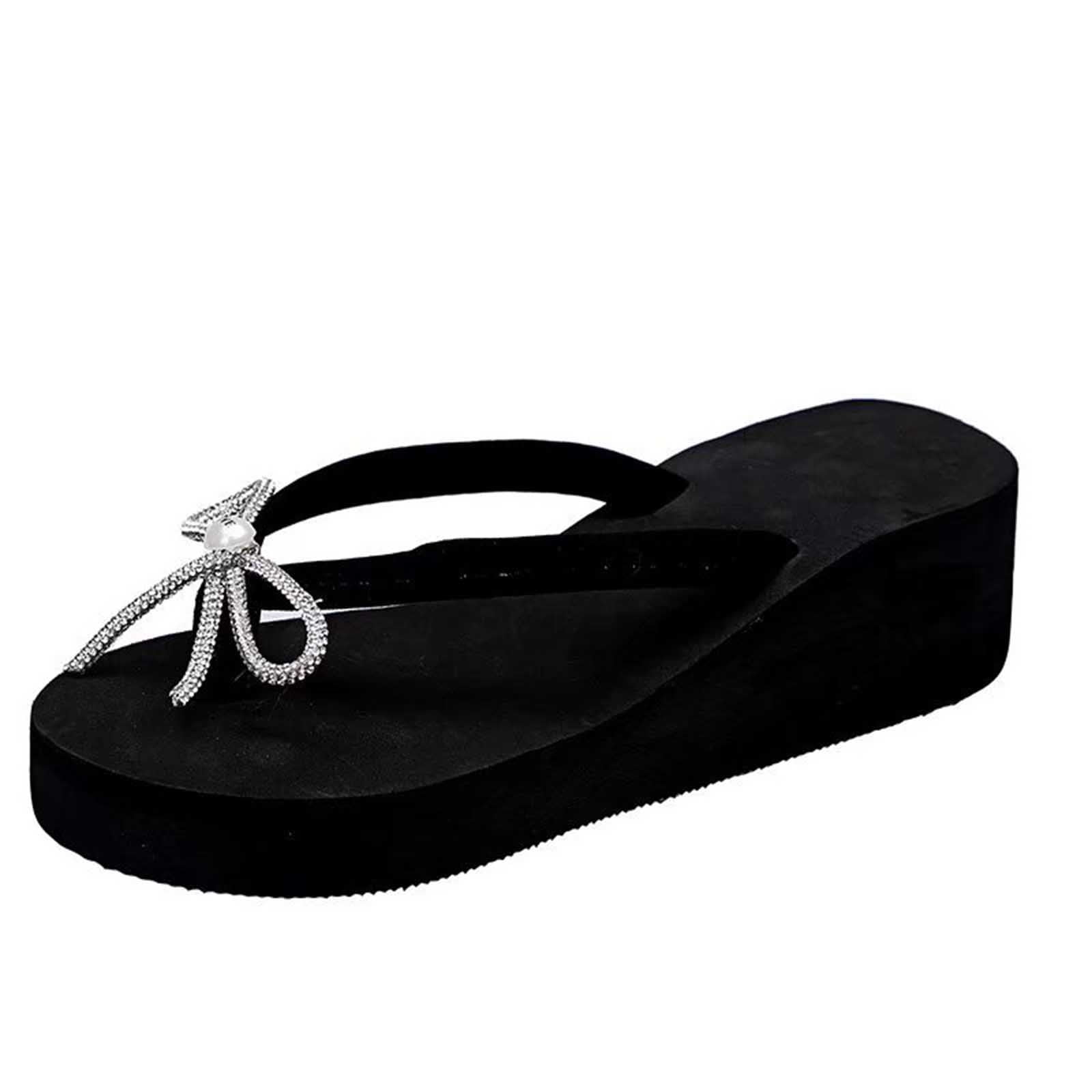 Utoimkio Flip Flops for Women Size 8 Women's Platform Flip Flops Beach ...