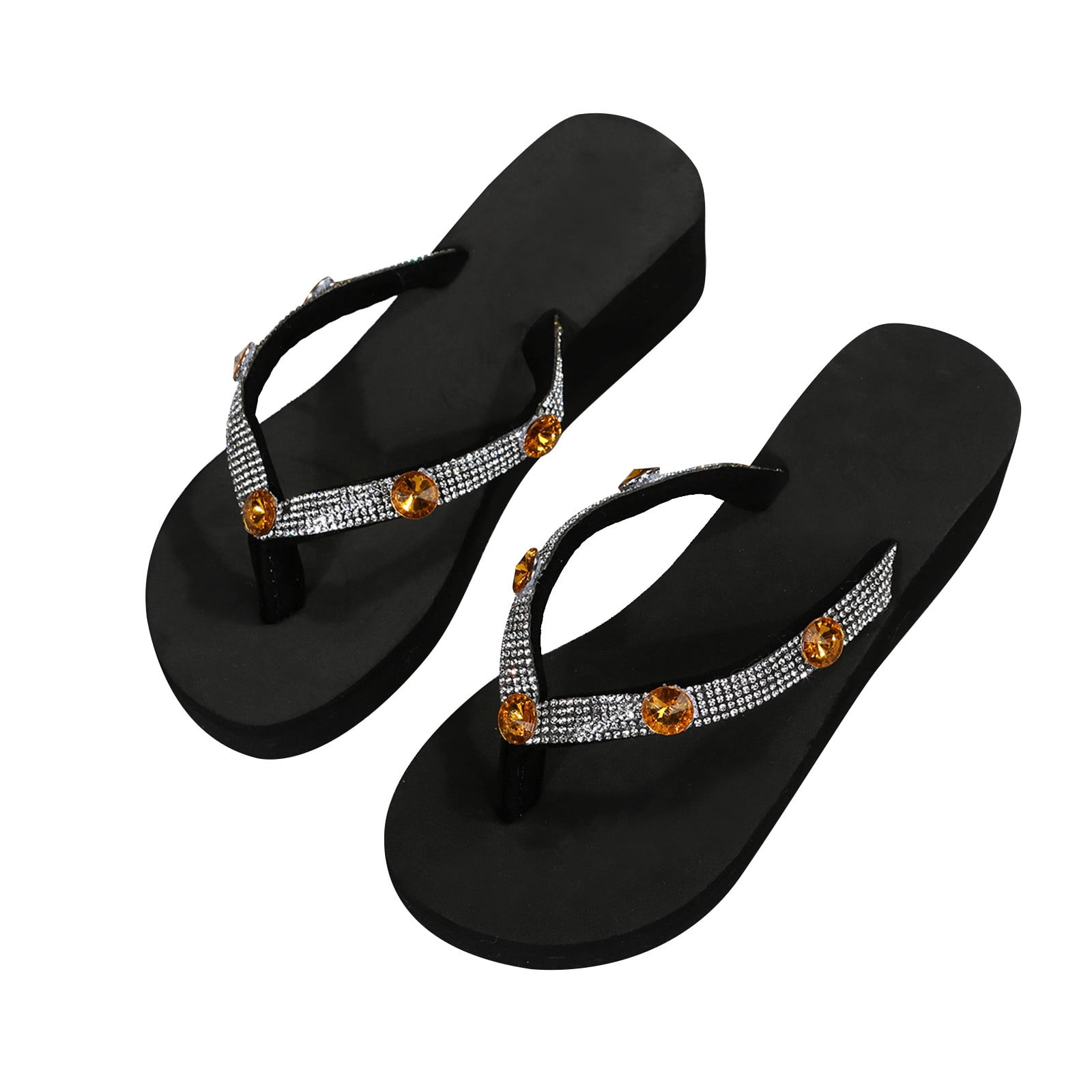 Utoimkio Flip Flops for Women Size 8 Women's Plus Size Platform Miter ...