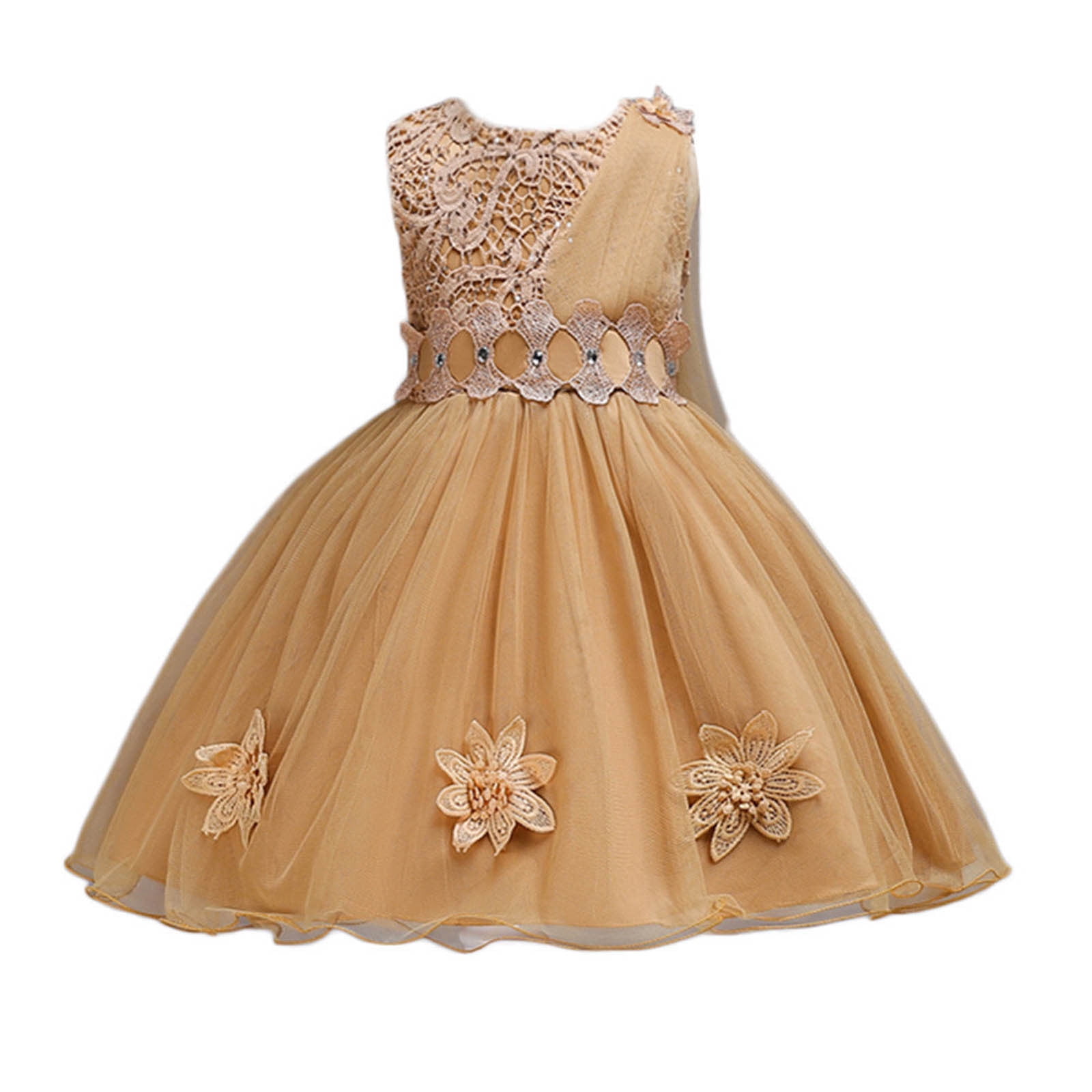 Utoimkio Girls Long Evening Gown Dress Summer Mesh Maxi Dress Short ...