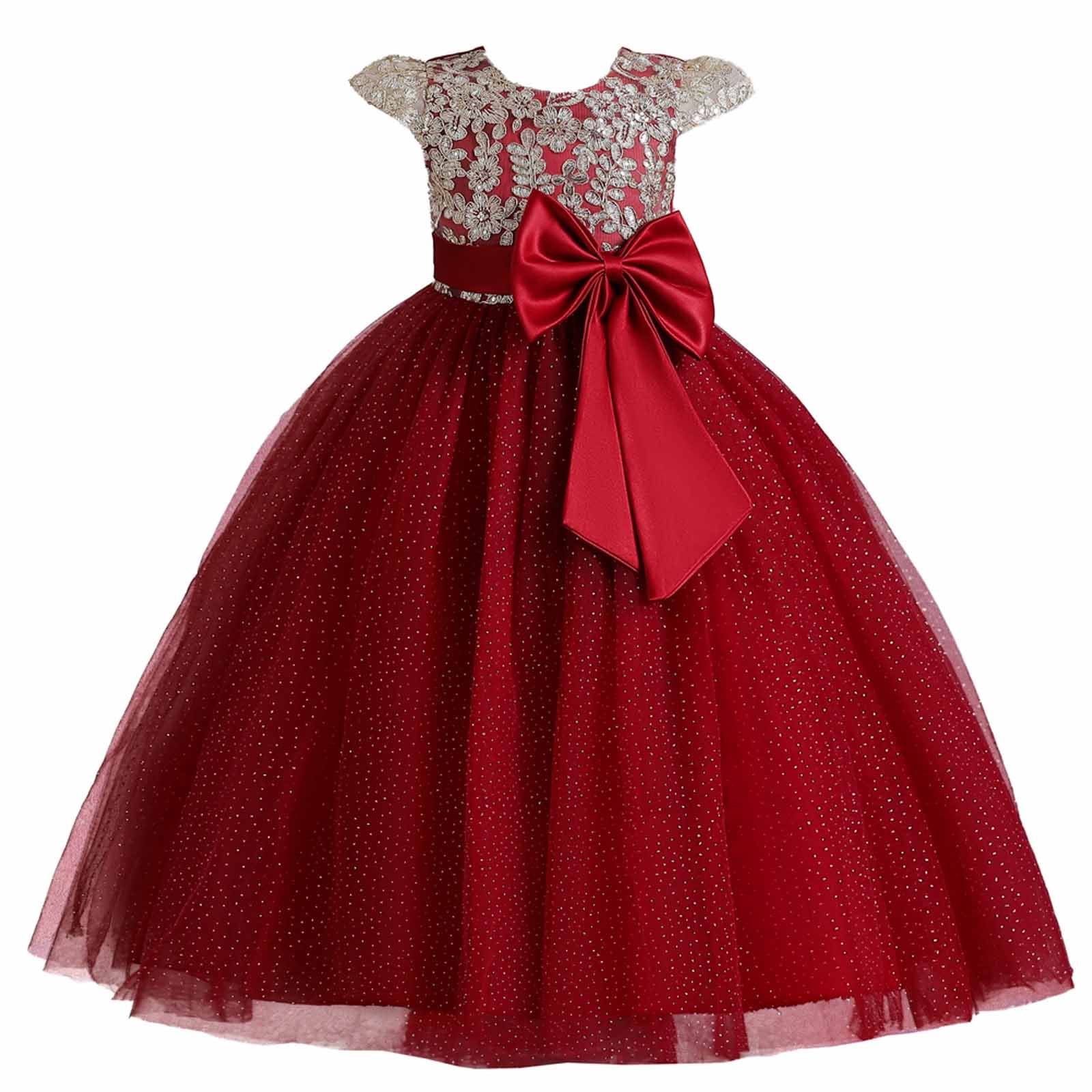 Utoimkio Girls Long Evening Gown Dress Summer Mesh Maxi Dress Short ...