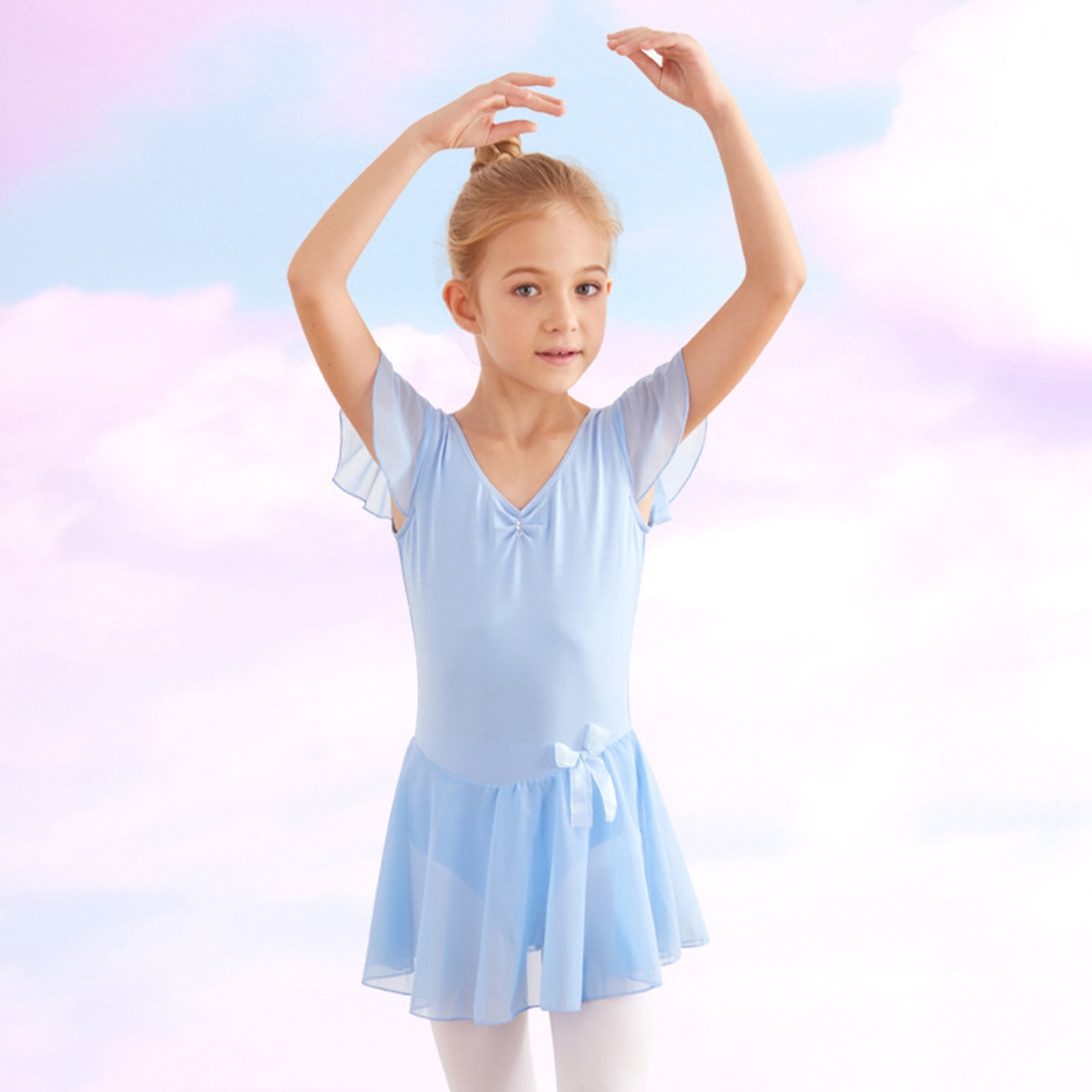 Utoimkio Girls Ruffle Sleeve Ballet Leotards Toddler Elegant Dance ...