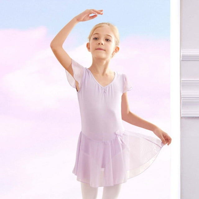Utoimkio Girls Ruffle Sleeve Ballet Leotards Toddler Elegant Dance ...
