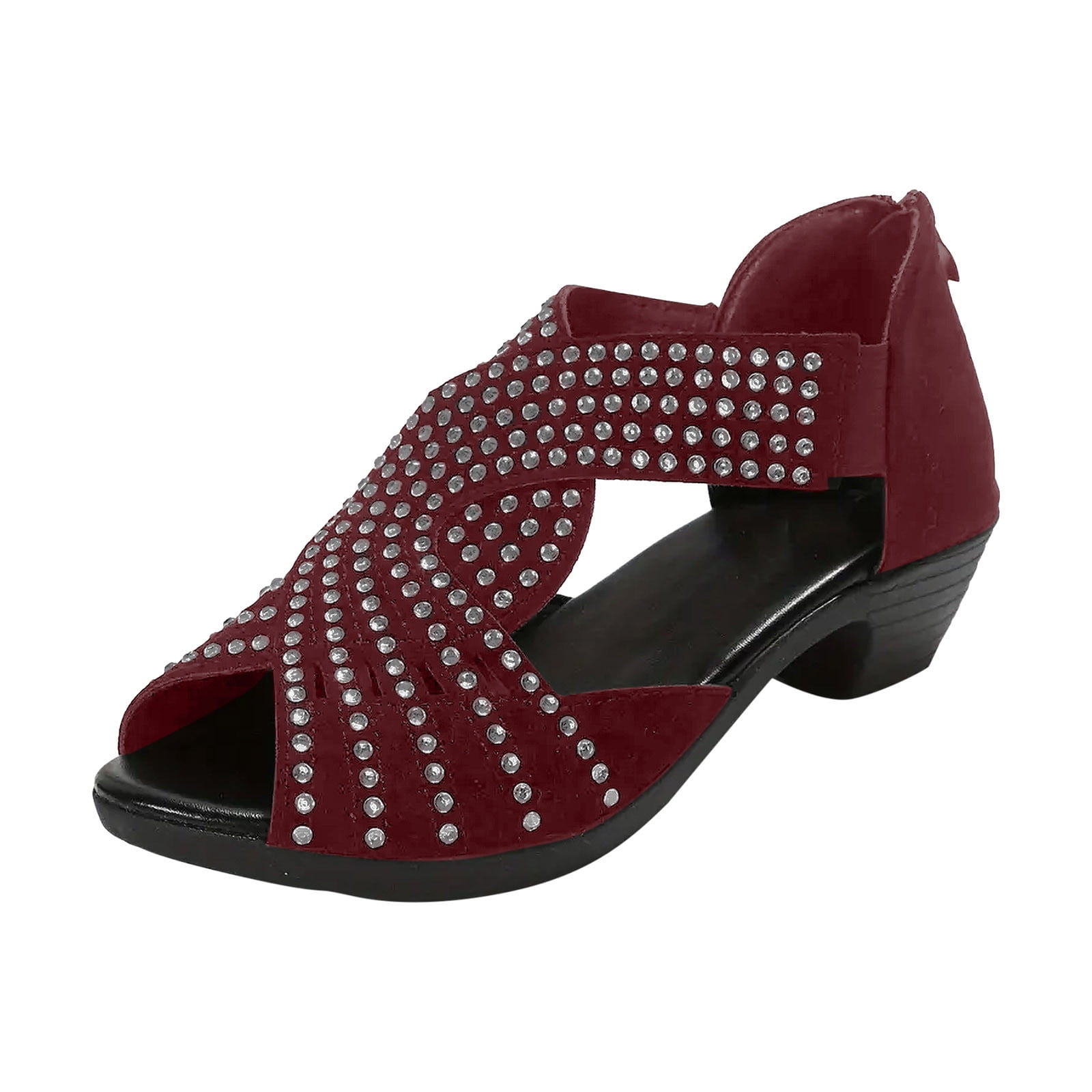 Utoimkio Low Heel Wedge Sandals for Women Summer Open Toe Dress Sandals ...