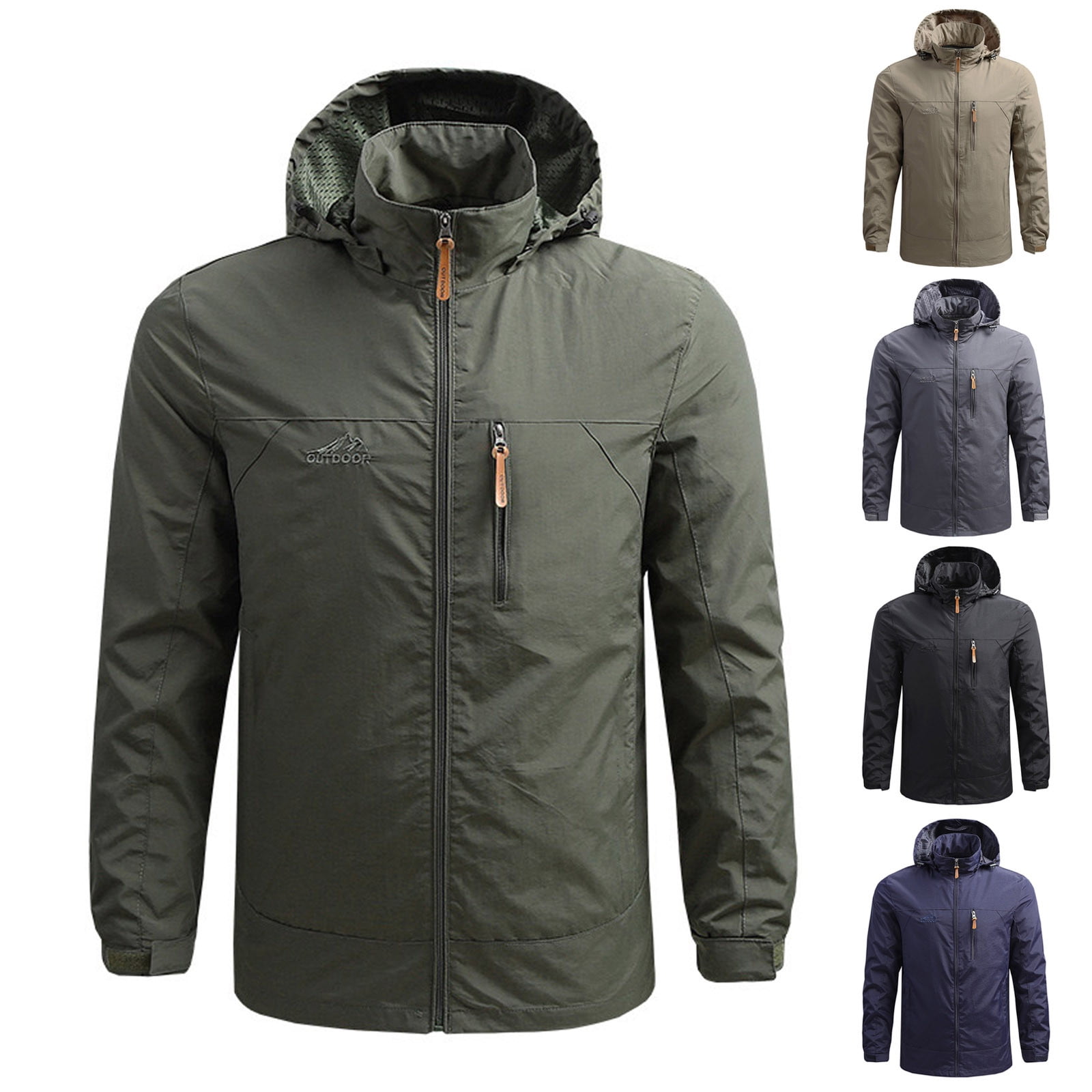 Utoimkio Men's Lightweight Hooded Windbreaker Thin Long Sleeve Bomber ...