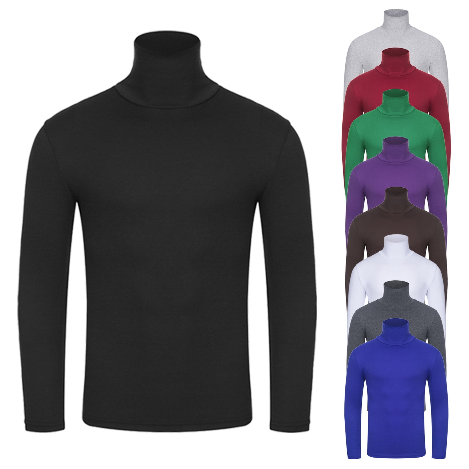 Utoimkio Men's Mock Turtleneck T-Shirts Long Sleeve Crewneck Pullover ...