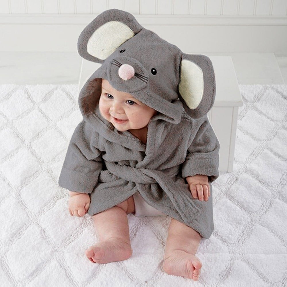 Utoimkio Toddler Baby Boys Girls Hooded Bathrobe Soft Plush Warm Bath ...