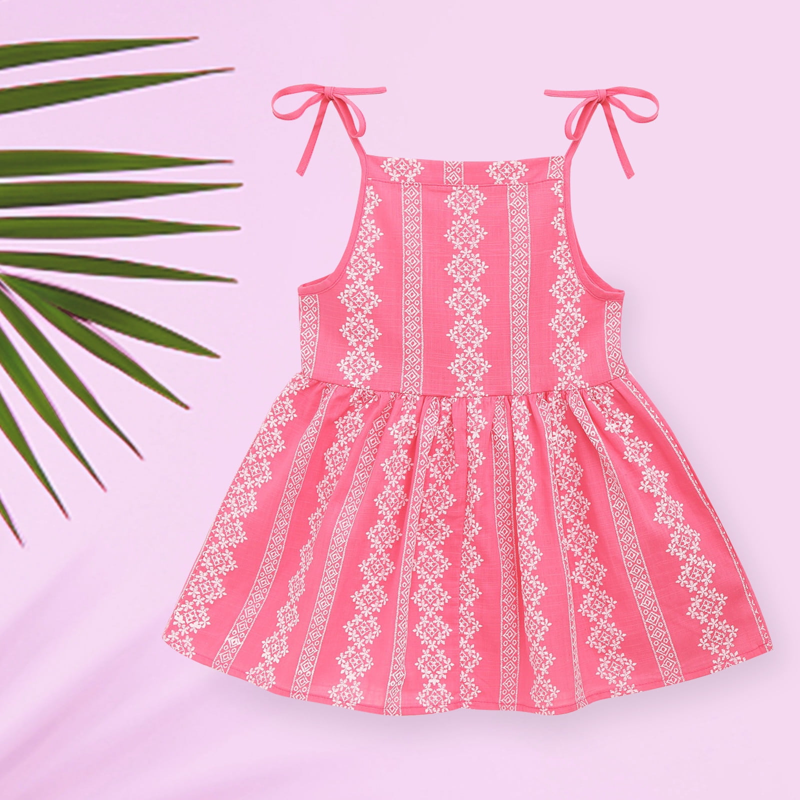 Utoimkio Toddler Baby Girls Summer Dress Clothes Floral Ruffle Strap Dress Backless Princess ...