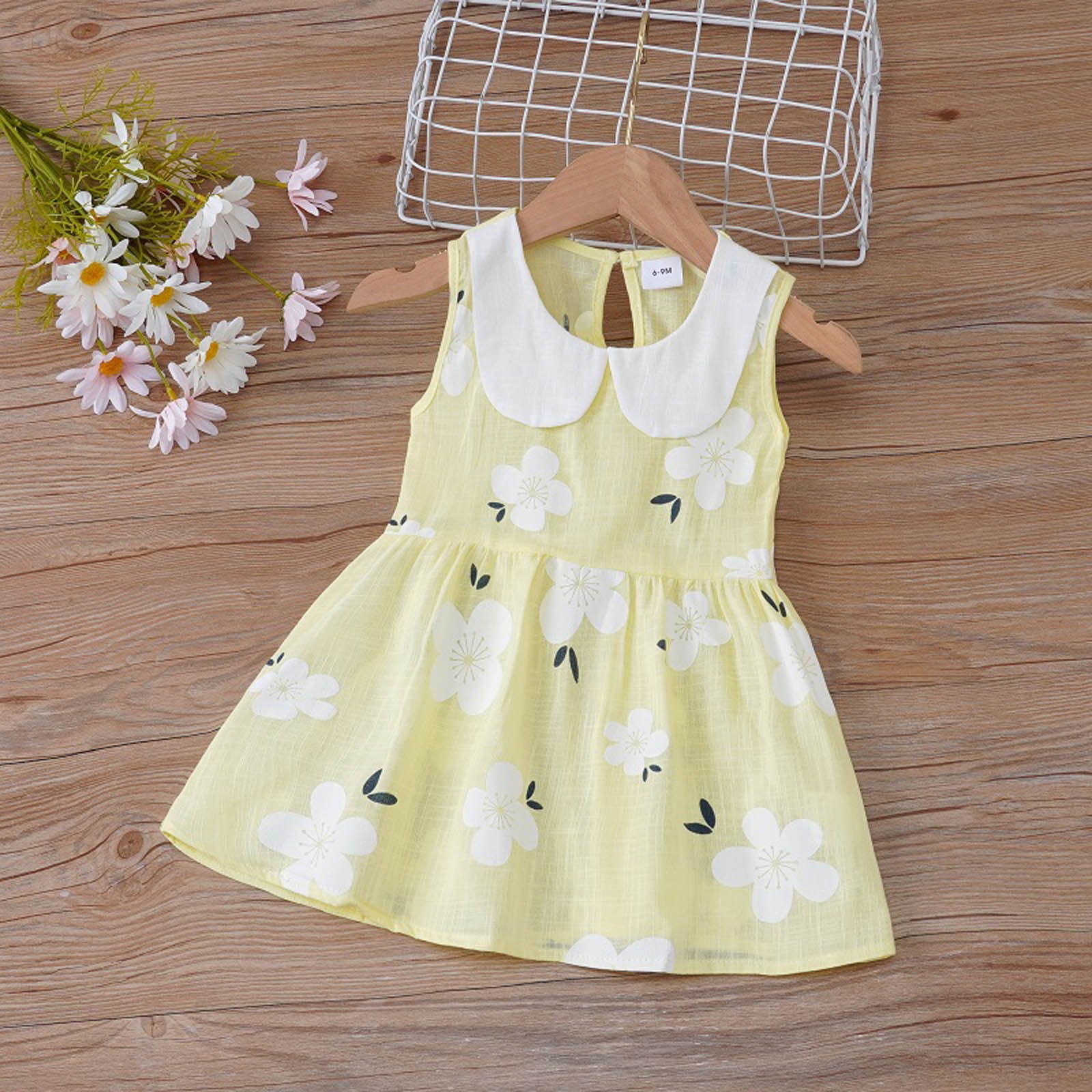 Utoimkio Toddler Girl Dresses Sleeveless Princess Dresses for Girls Infant Toddler Girls Floral ...