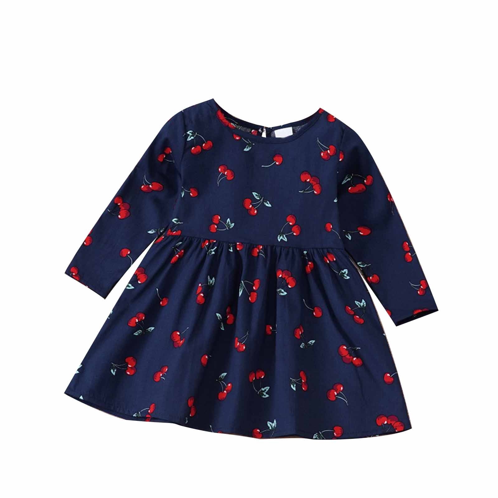 Utoimkio Toddler Girl Summer Fall Floral Dress Baby Girls Sundress Girls Casual Clothes Dress ...