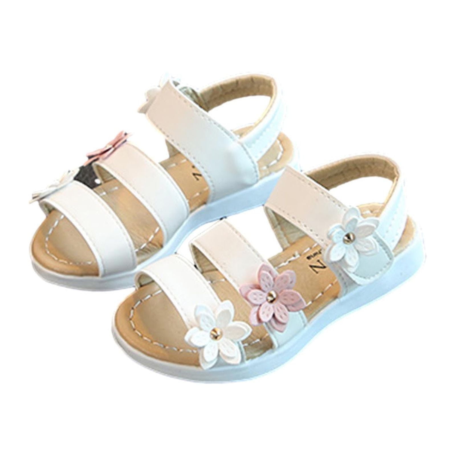 Utoimkio Toddler Girl's Flower Open Toe Strap Sandals Floral Princess Beach Sandals for Girls ...