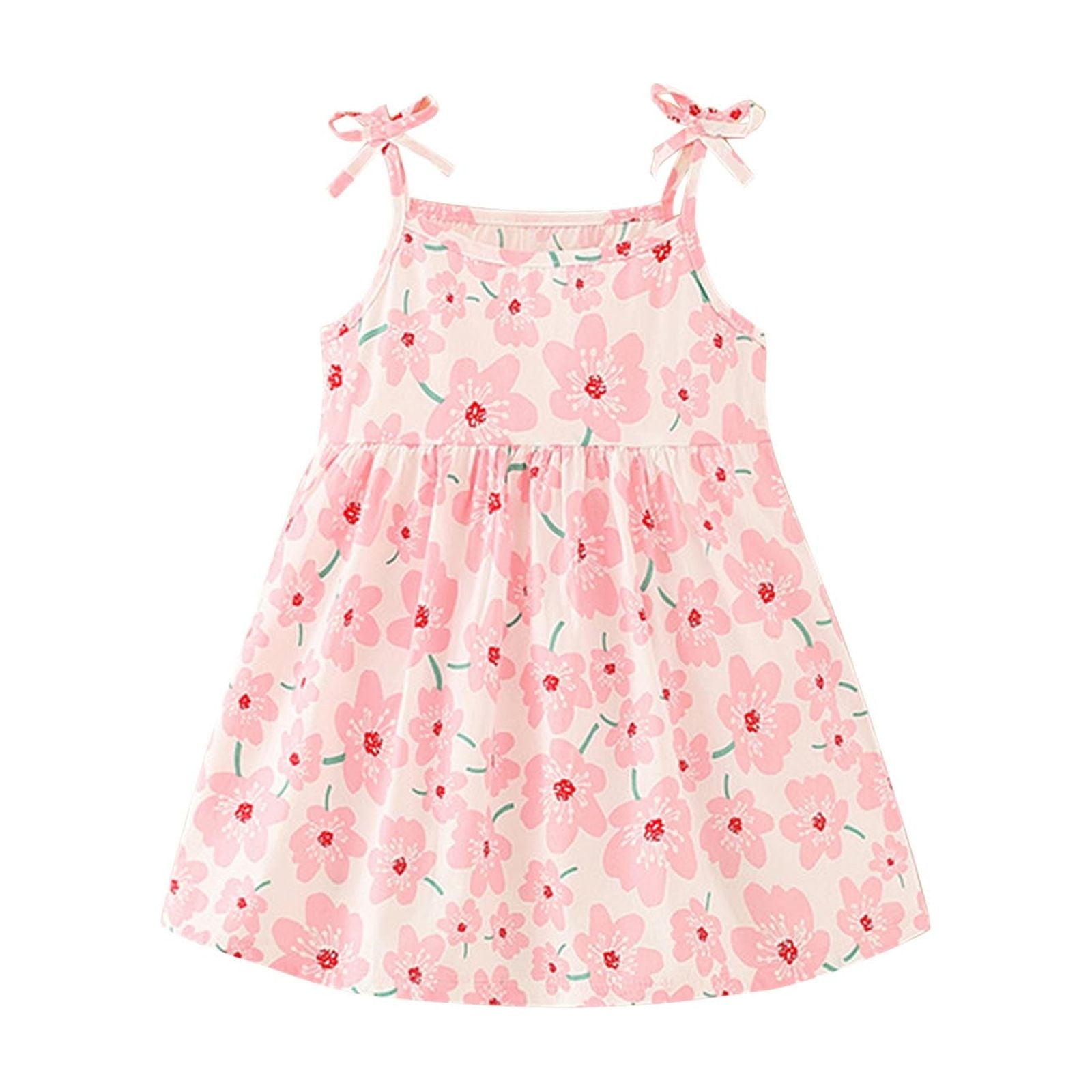 Utoimkio Toddler Kid Baby Girls Summer Dress Clothes Floral Ruffle Strap Dress Backless Princess ...