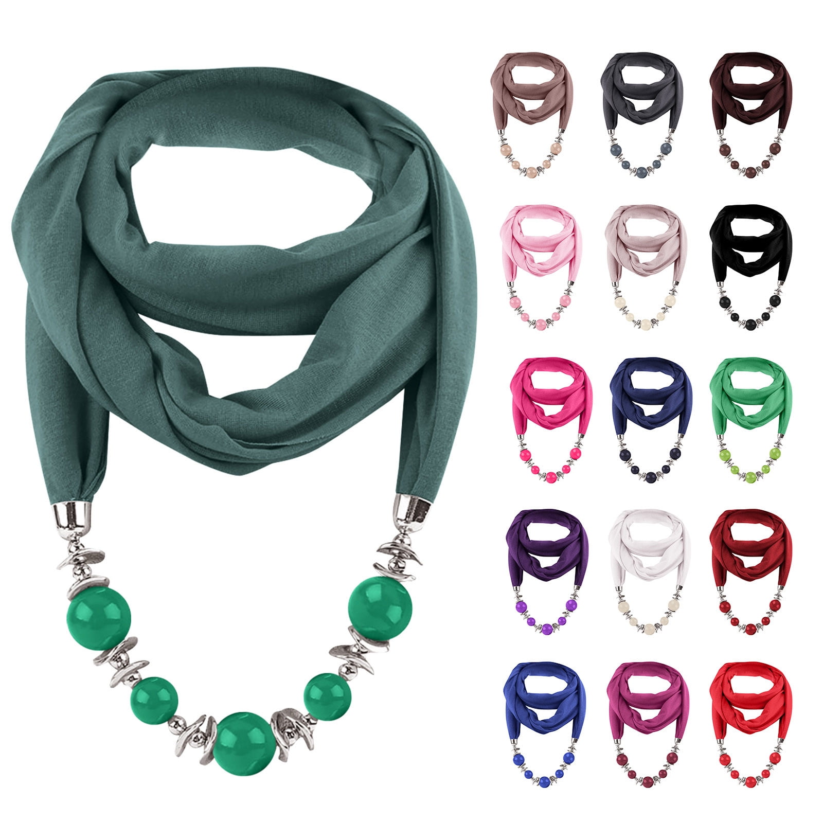 Utoimkio Vintage Ethnic Style Women's Scarf Crystal Bead Pendant ...
