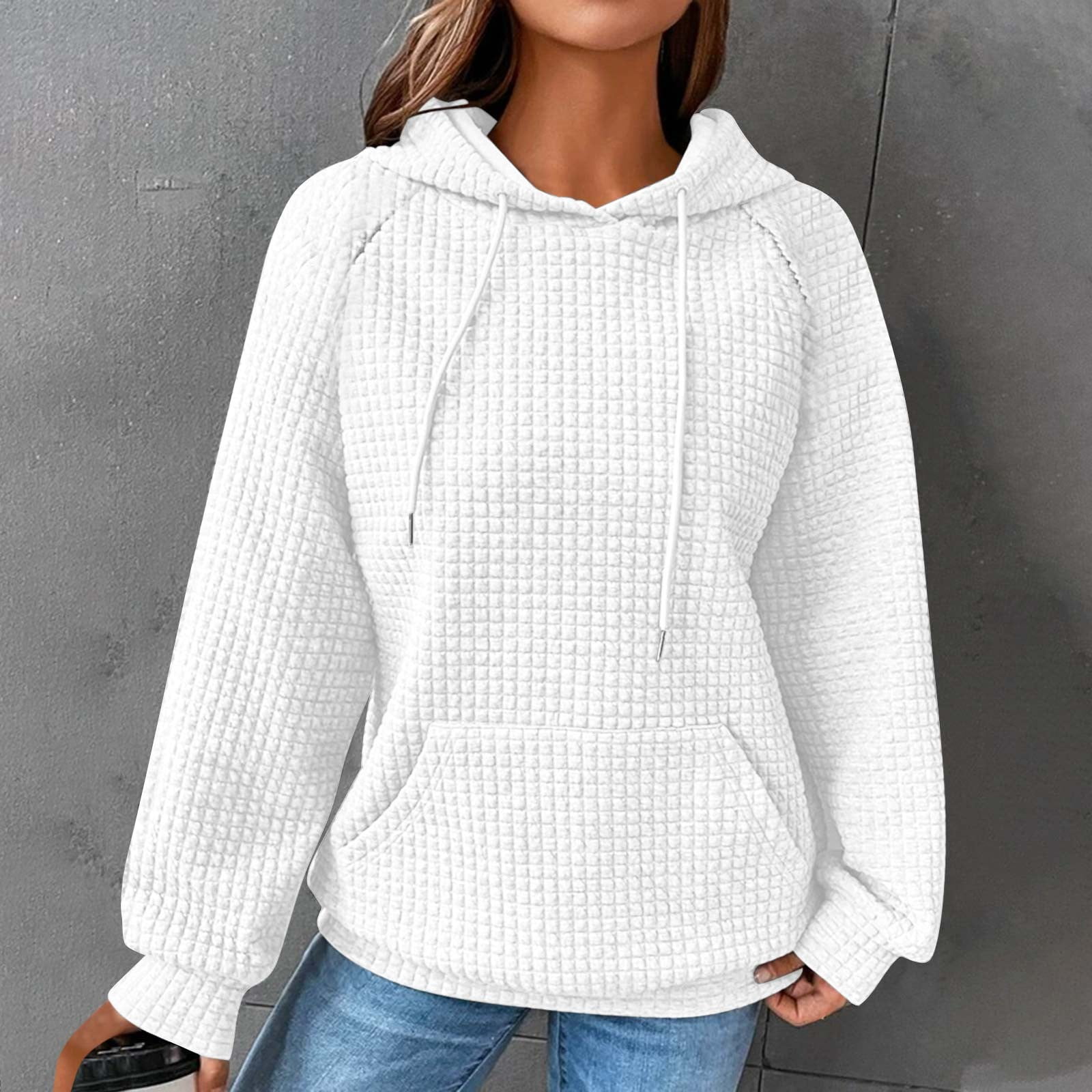 Utoimkio Women's Casual Long Sleeve Drawstring Hoodie Sweatshirts Loose ...