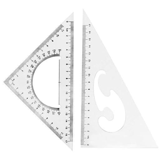 Utoolmart Triangle Ruler Set, 20cm / 7.9-inch Plexiglass Right Angle ...
