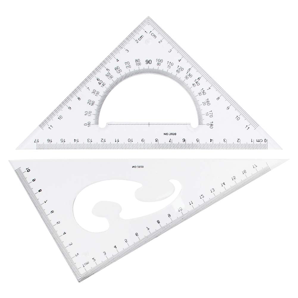 Utoolmart Triangle Ruler Set, 50cm / 19.7-inch Plastic Right Angle ...
