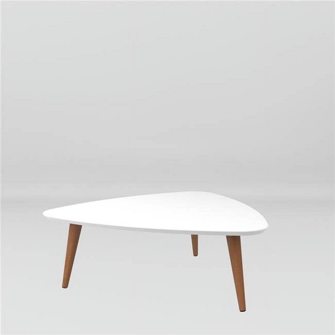 Utopia 17in High White Gloss Triangle Coffee Table with Splayed Solid ...