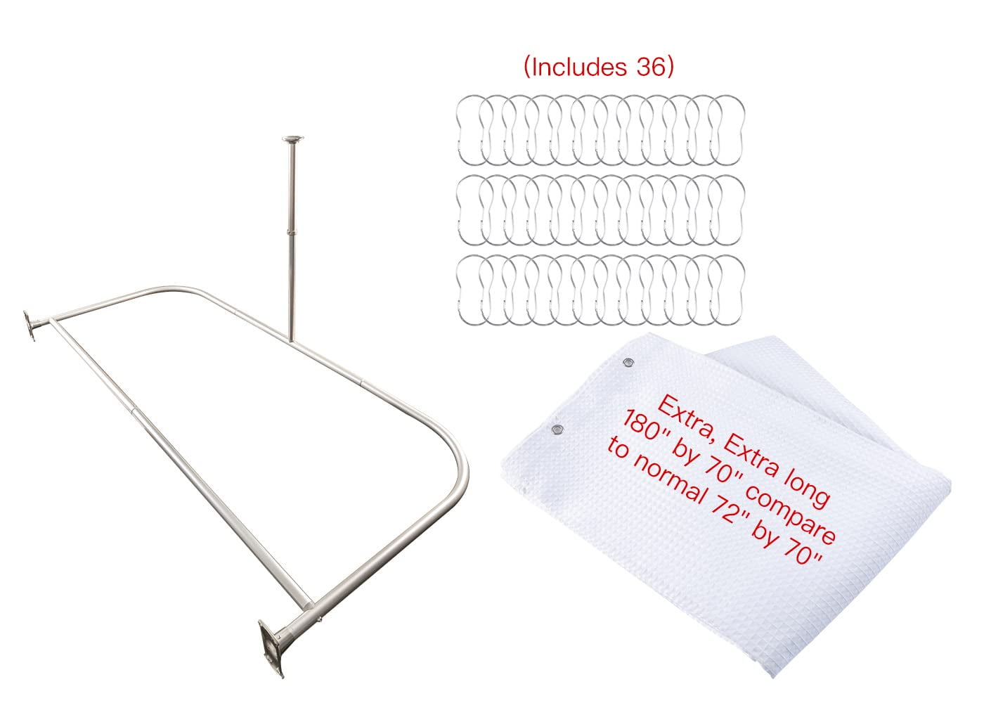 Utopia Alley DR9BN 60 x 25 in. Rustproof Aluminum D-Shape Shower ...