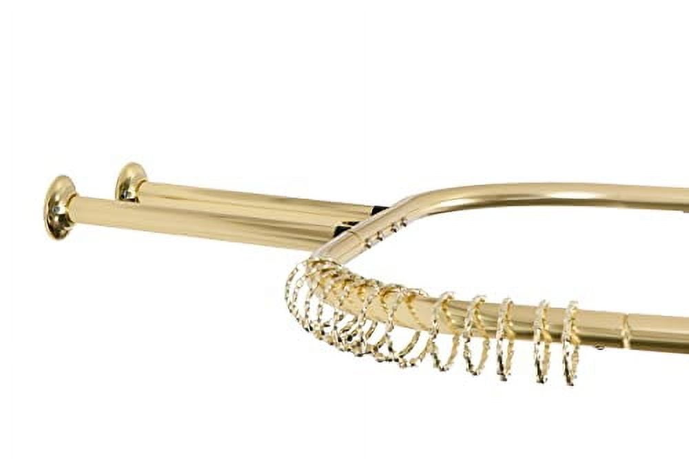 Utopia Alley Hoop Shower Rod - Gold | Shower Curtain Rod for Clawfoot ...