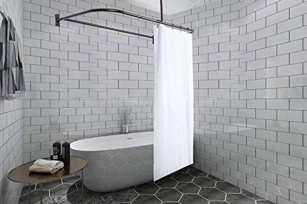 Utopia Alley Rustproof Aluminum D-shape Shower Rod With Ceiling Support ...