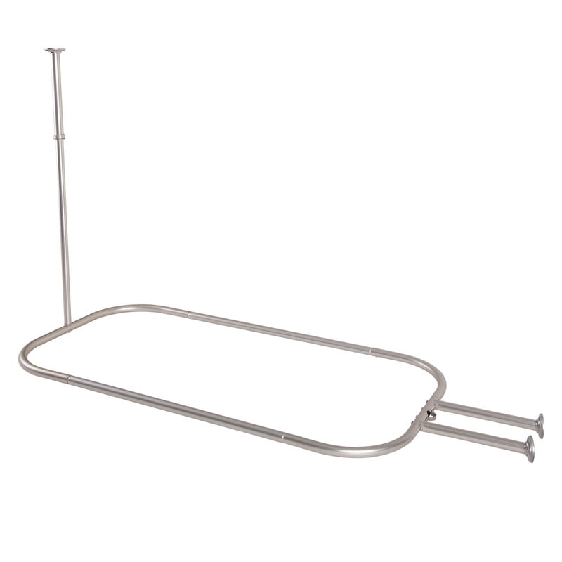 Utopia Alley Rustproof Aluminum Hoop Shower Rod With Ceiling Support ...