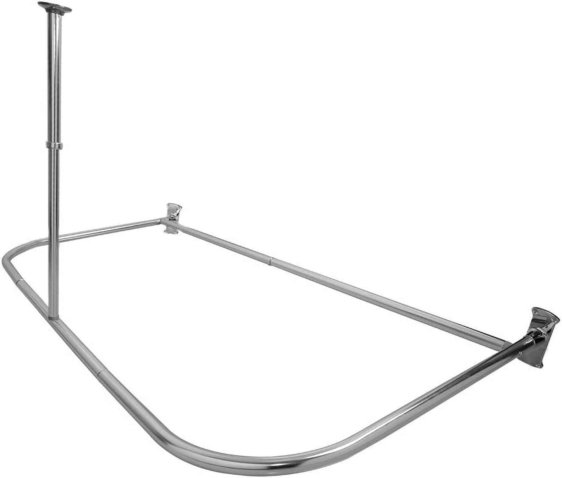 Utopia Alley Rustproof Aluminum Shower Rod - Chrome | D-Shape Shower ...