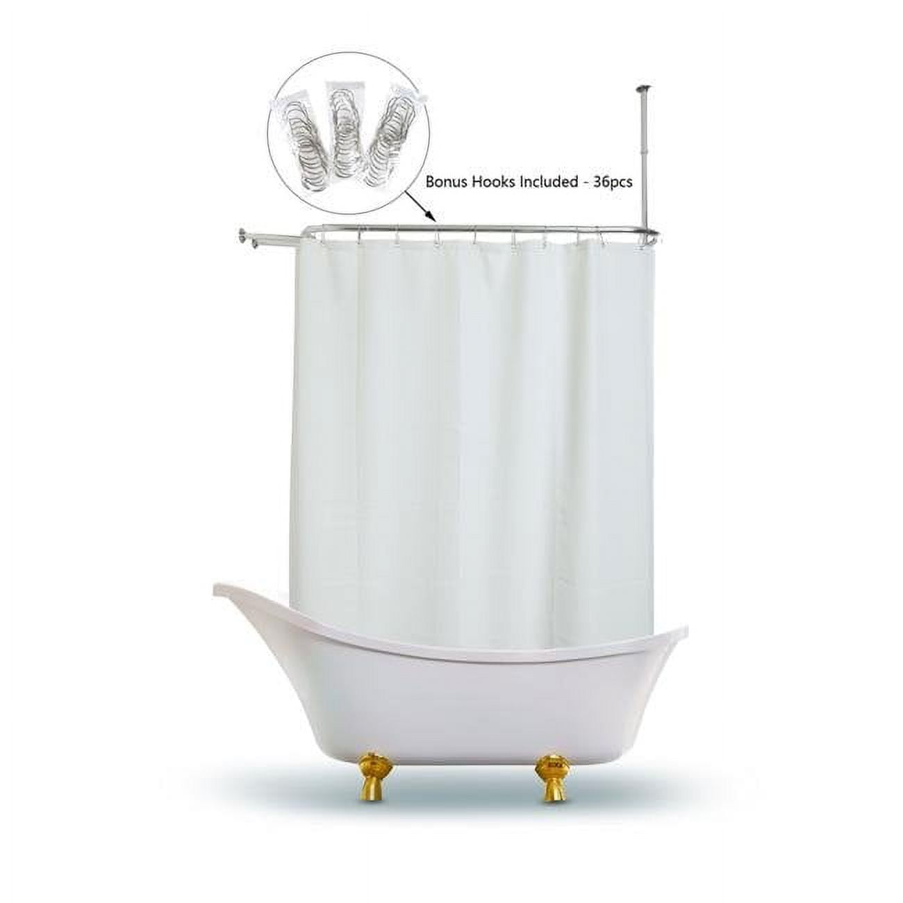 Utopia Alley Waffle Weave Clawfoot Tub Shower Curtain 180 x 70 Inch ...