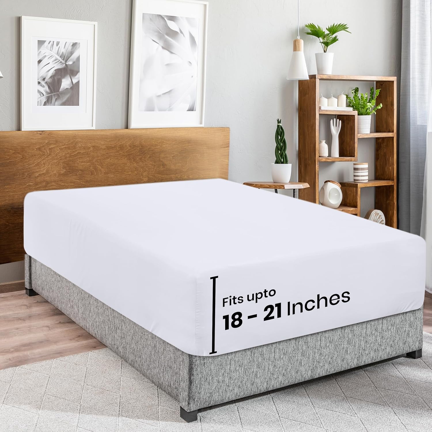 Utopia Bedding King Fitted Sheet - Extra Deep Pocket - 21 Inch Deep ...