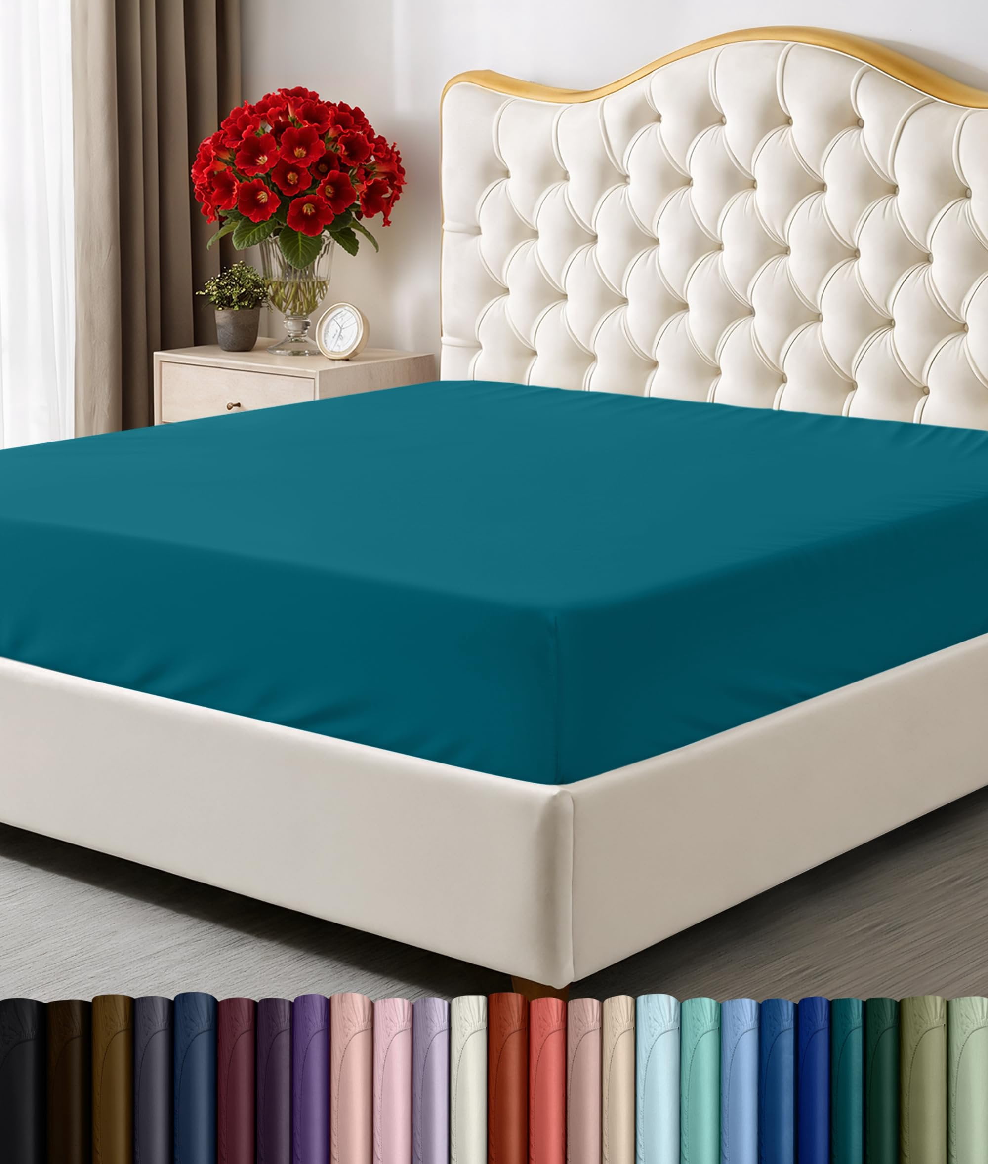 Utopia Bedding Queen Fitted Sheet - Bottom Sheet - Deep Pocket - Soft ...