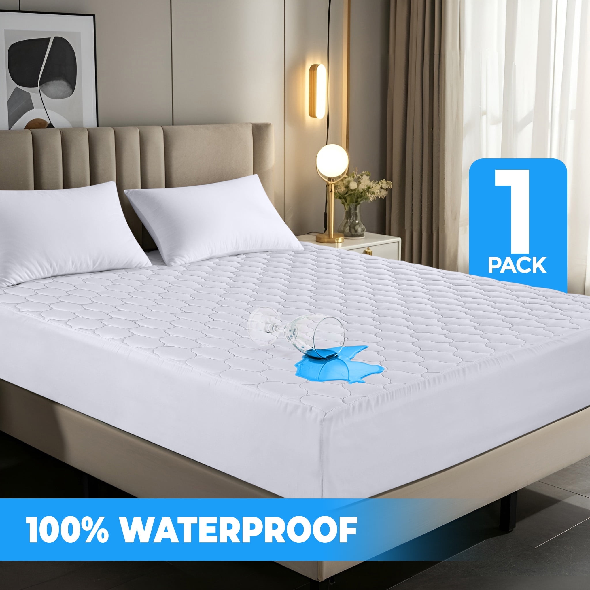 Utopia Bedding Quilted Mattress Protector Twin XL Size White Pack of 1 ...