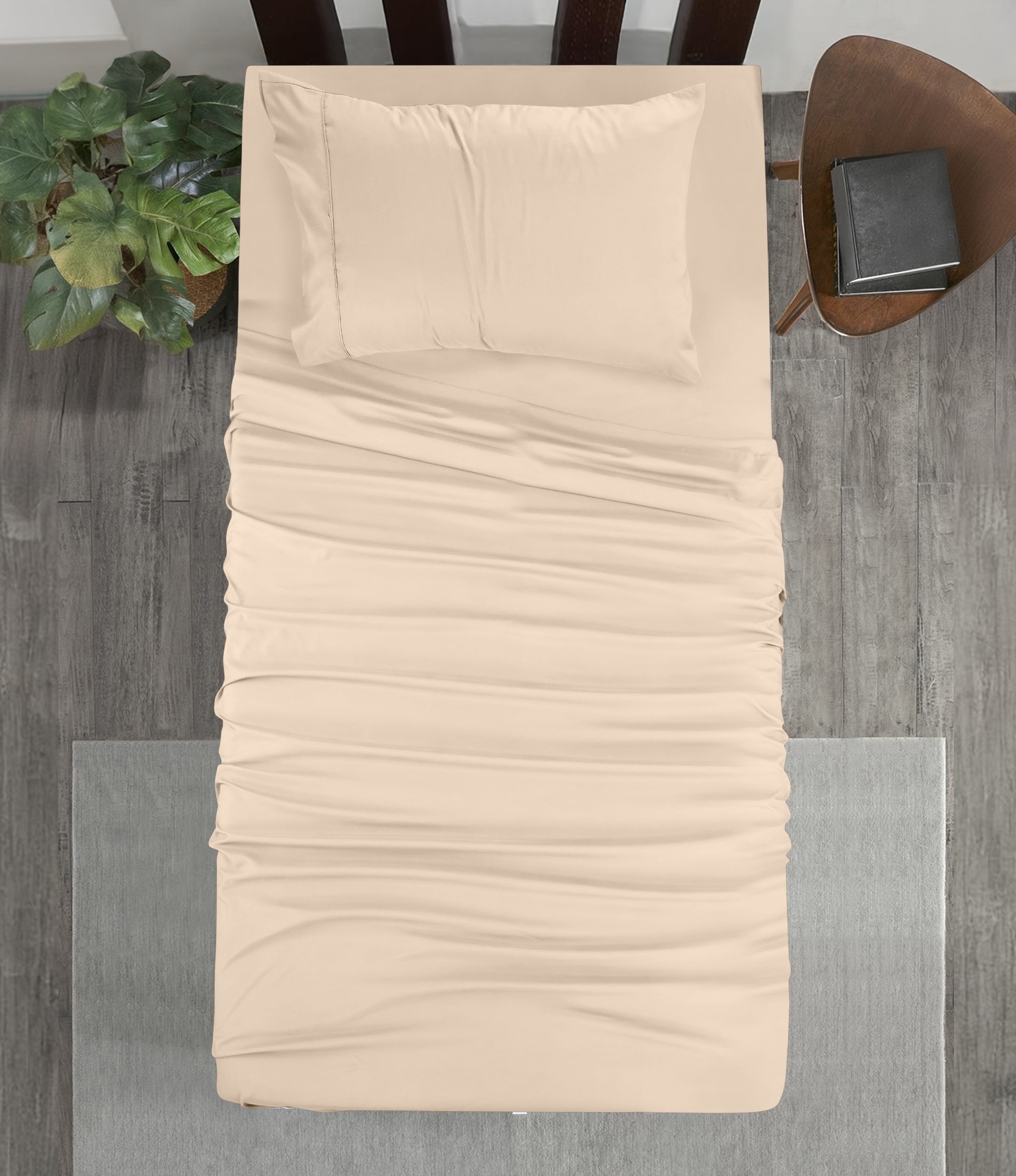 Utopia Bedding Solid 3 Piece Bed Sheets Set For Adults - Microfiber ...
